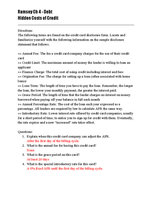 Ramsey Ch 4 - Debt - Making the Minimum - Ramsey Ch 4 - Debt Making the ...