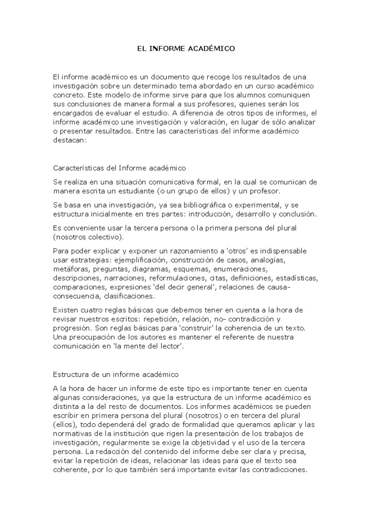 Guía Completa para Elaborar un Informe Académico - Studocu