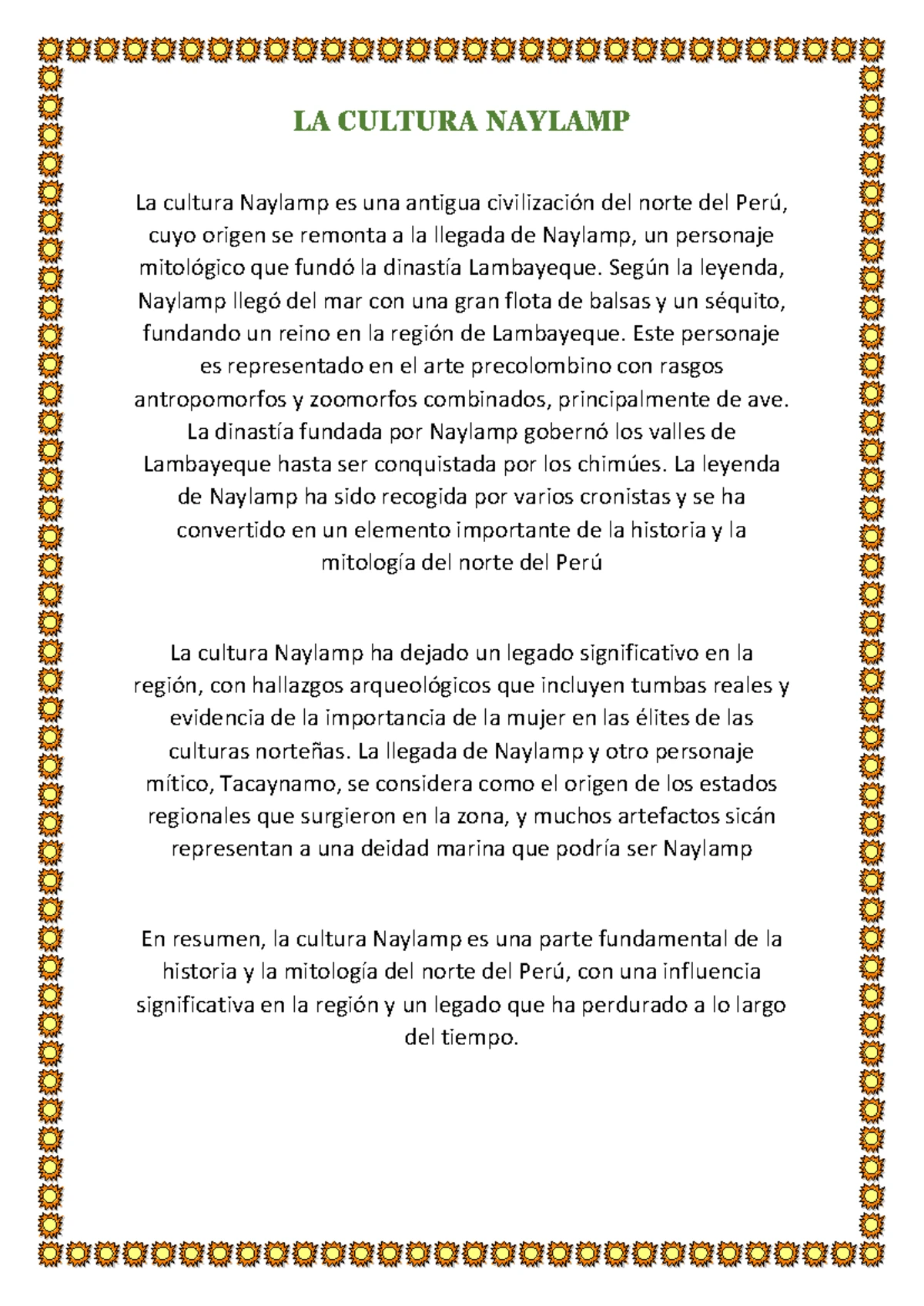 LA CULTURA LAMBAYEQUE: Características y Legado Cultural - Studocu
