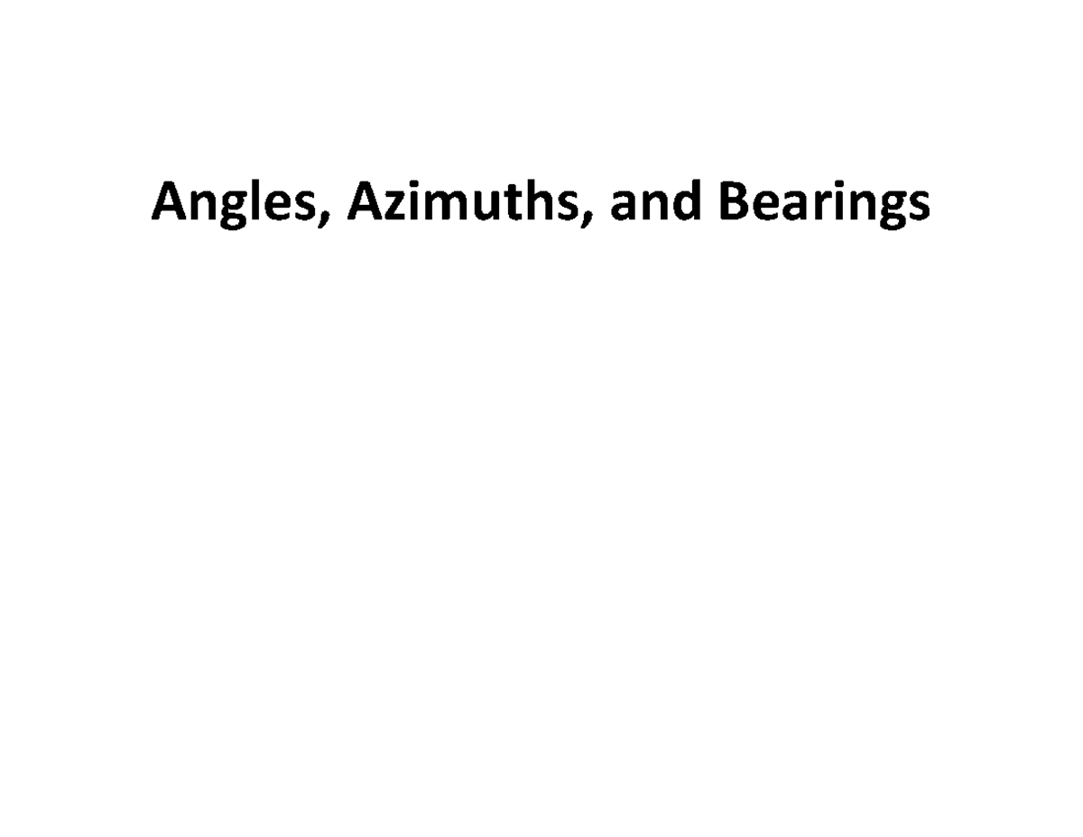 Azimuths and Bearings: Key Concepts and Conversions Guide - Studocu