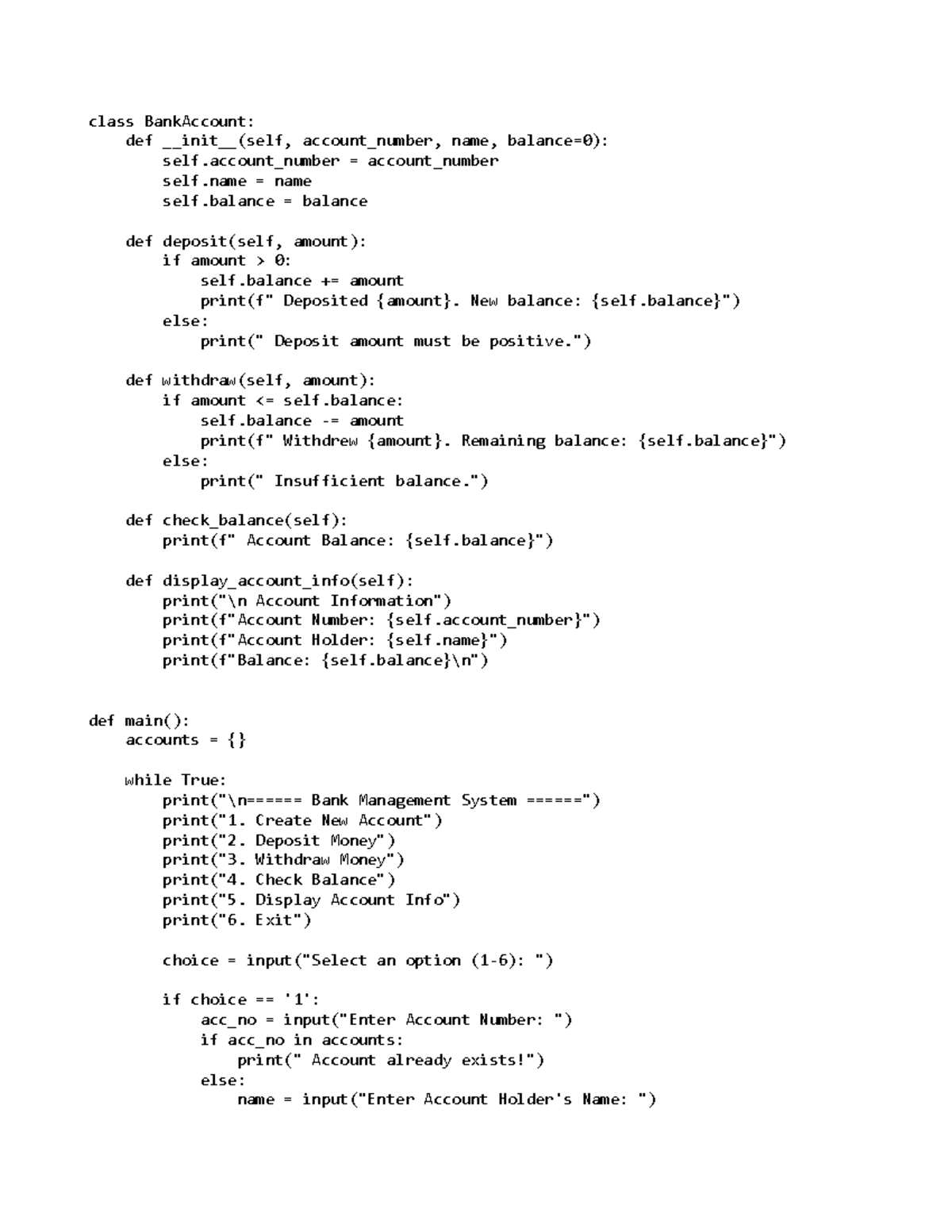 BankAccount Class Implementation - Savage Super Notes - Studocu