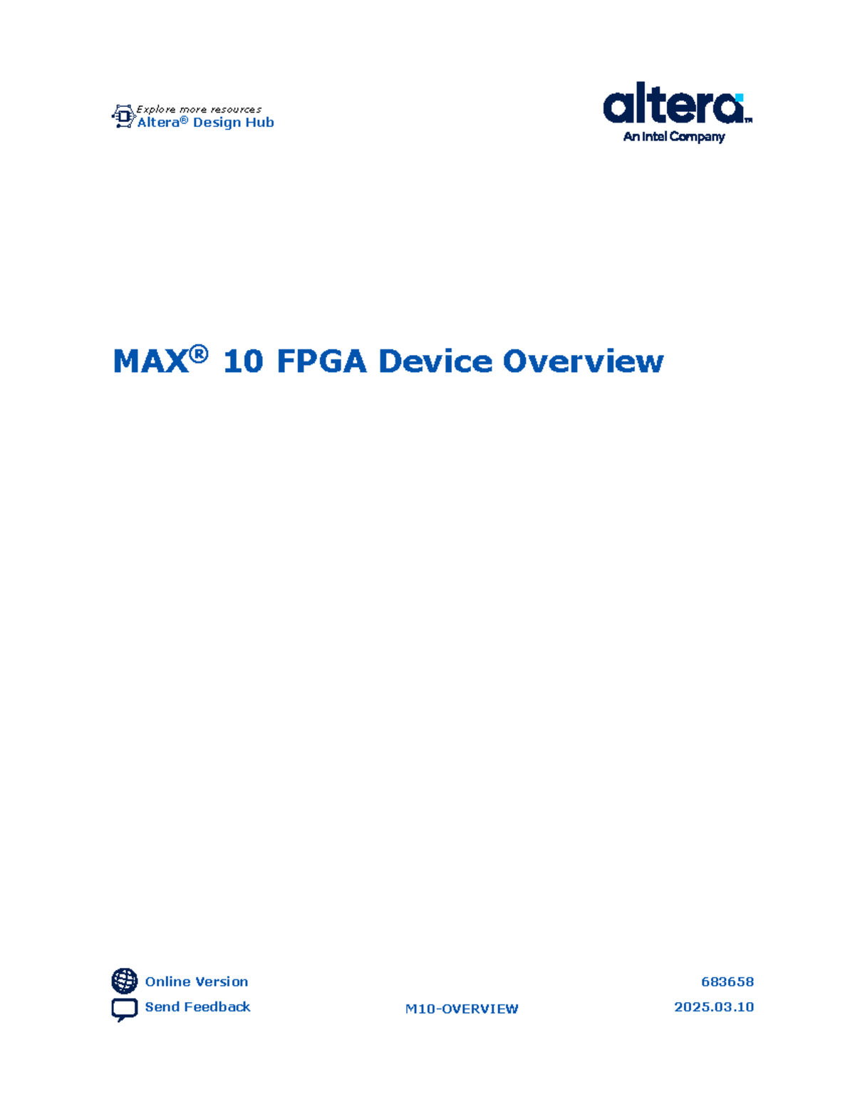 MAX 10 FPGA Device Overview (683658) - Key Features & Resources - Studocu
