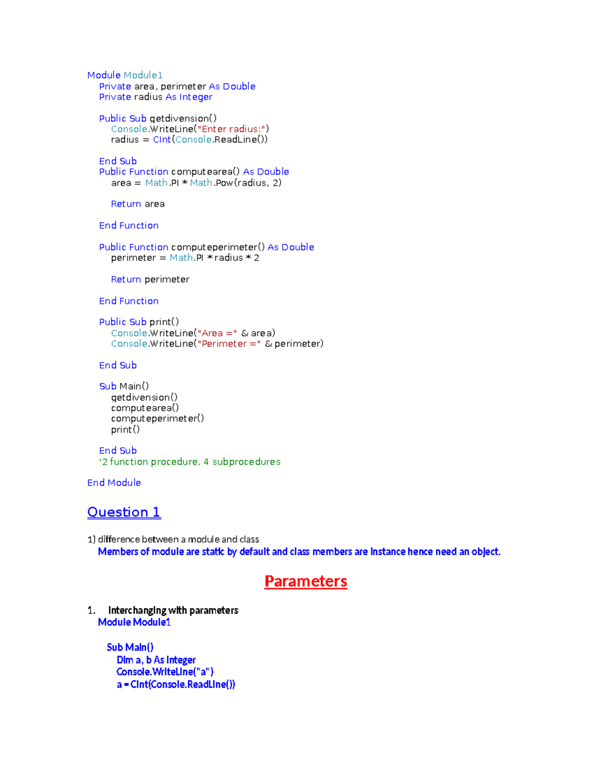 OOP in VB.NET: Application Programming Concepts and Examples - Studocu