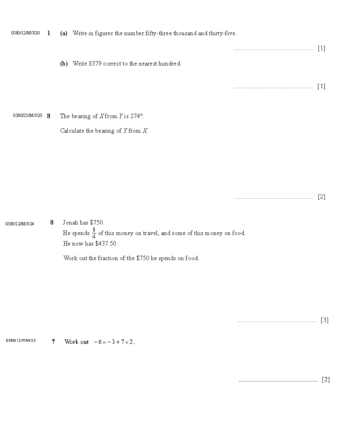 Revision Questions for Set 1: Math Concepts and Problem Solving - Studocu