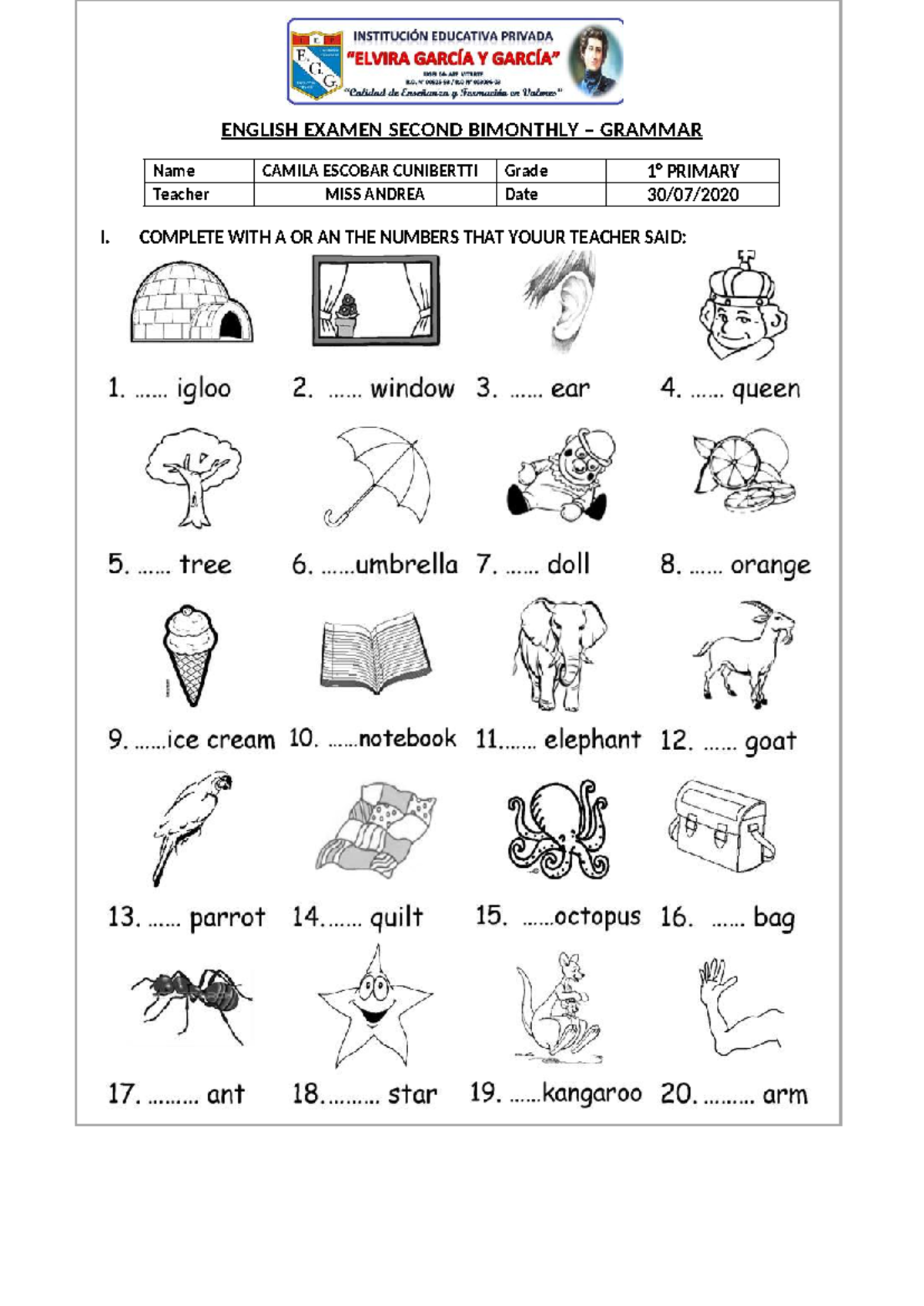 II English EXAM Grammar - Ingles - ENGLISH EXAMEN SECOND BIMONTHLY ...