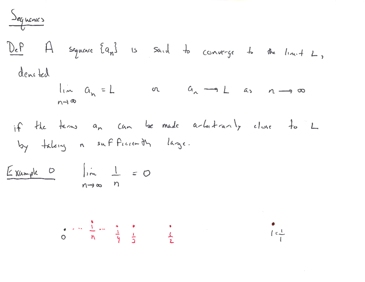 MATH 100 EB1 Lecture 5 Sept 15, 2023 - Sequences Def A Sequence IS said ...