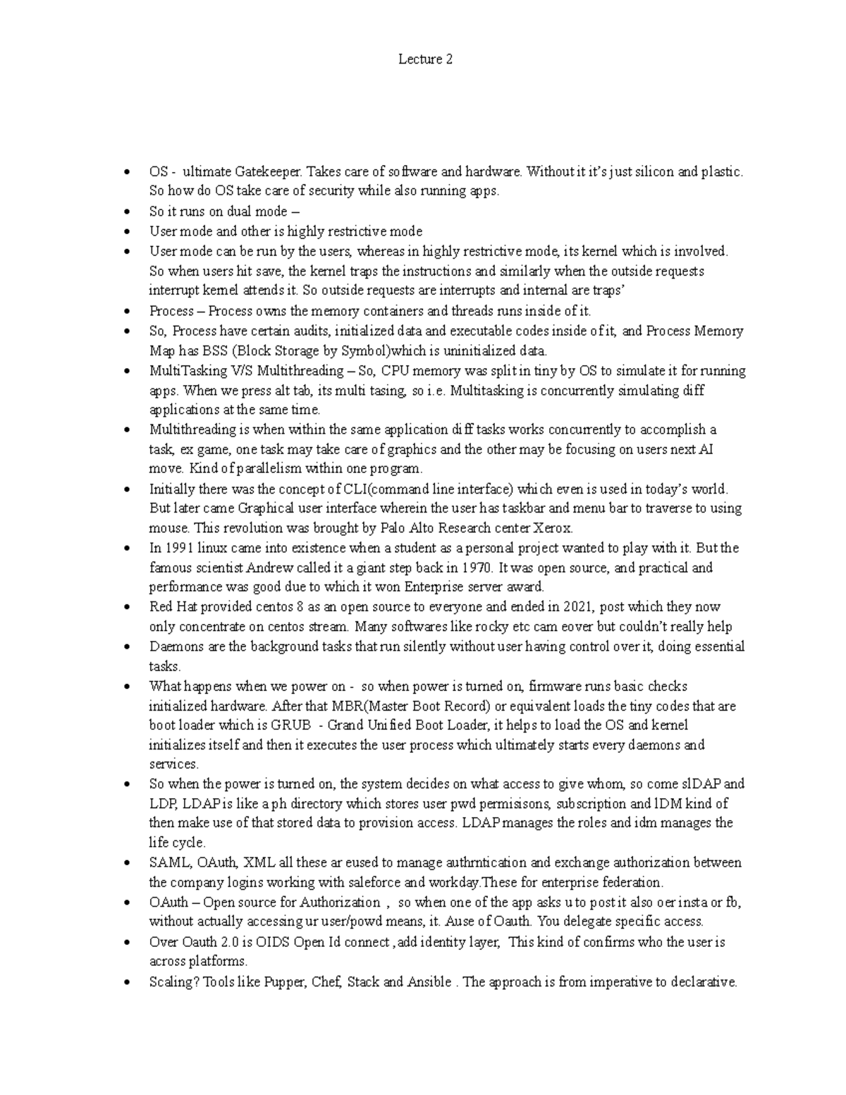 Lecture 2 OS Overview: Core Functions, Security, and Structure Analysis ...