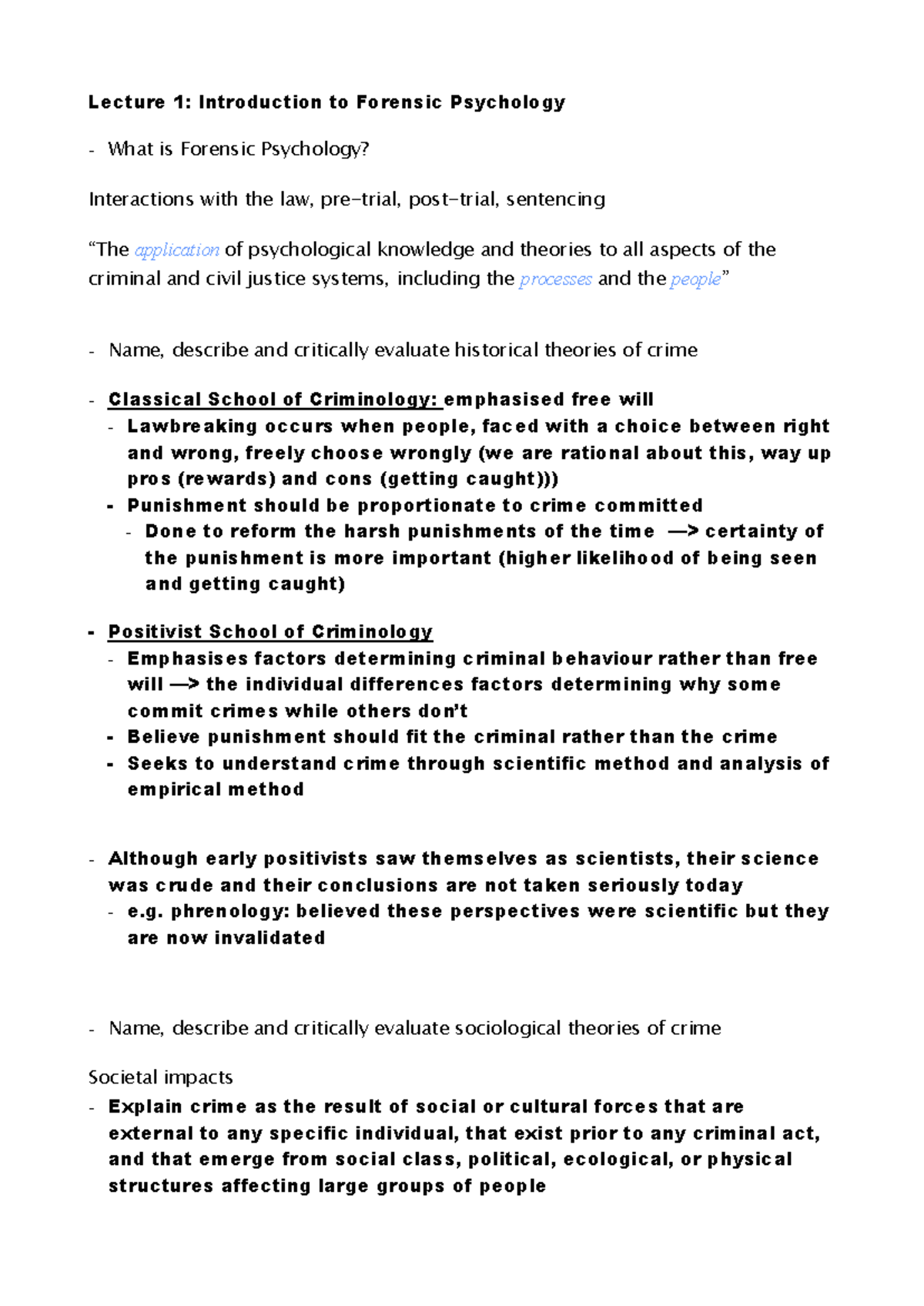 Study Guide Questions - Forensic Psychology (PSY 101) - Studocu