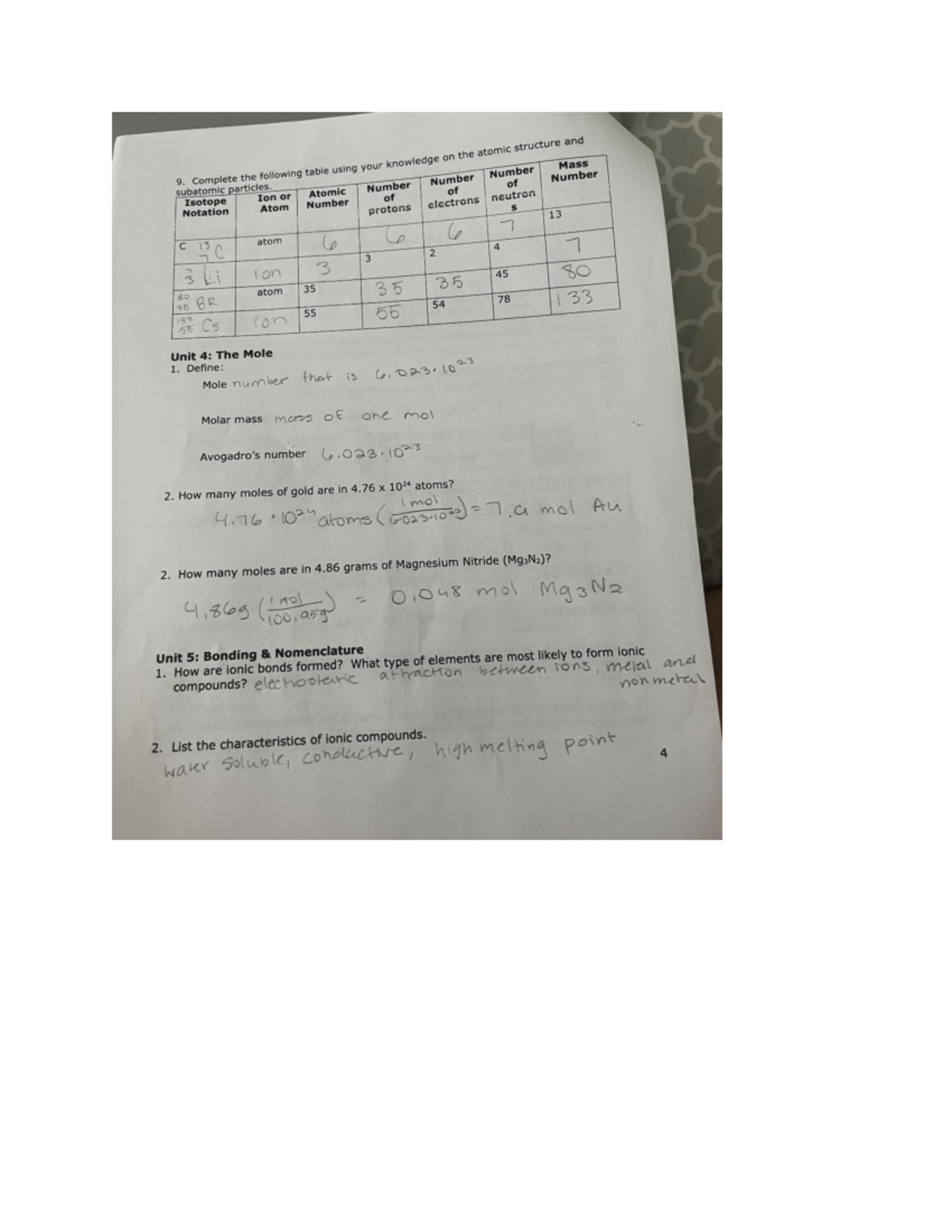 Chemistry 101: Final Exam Review & Study Guide on Atomic Structure and ...