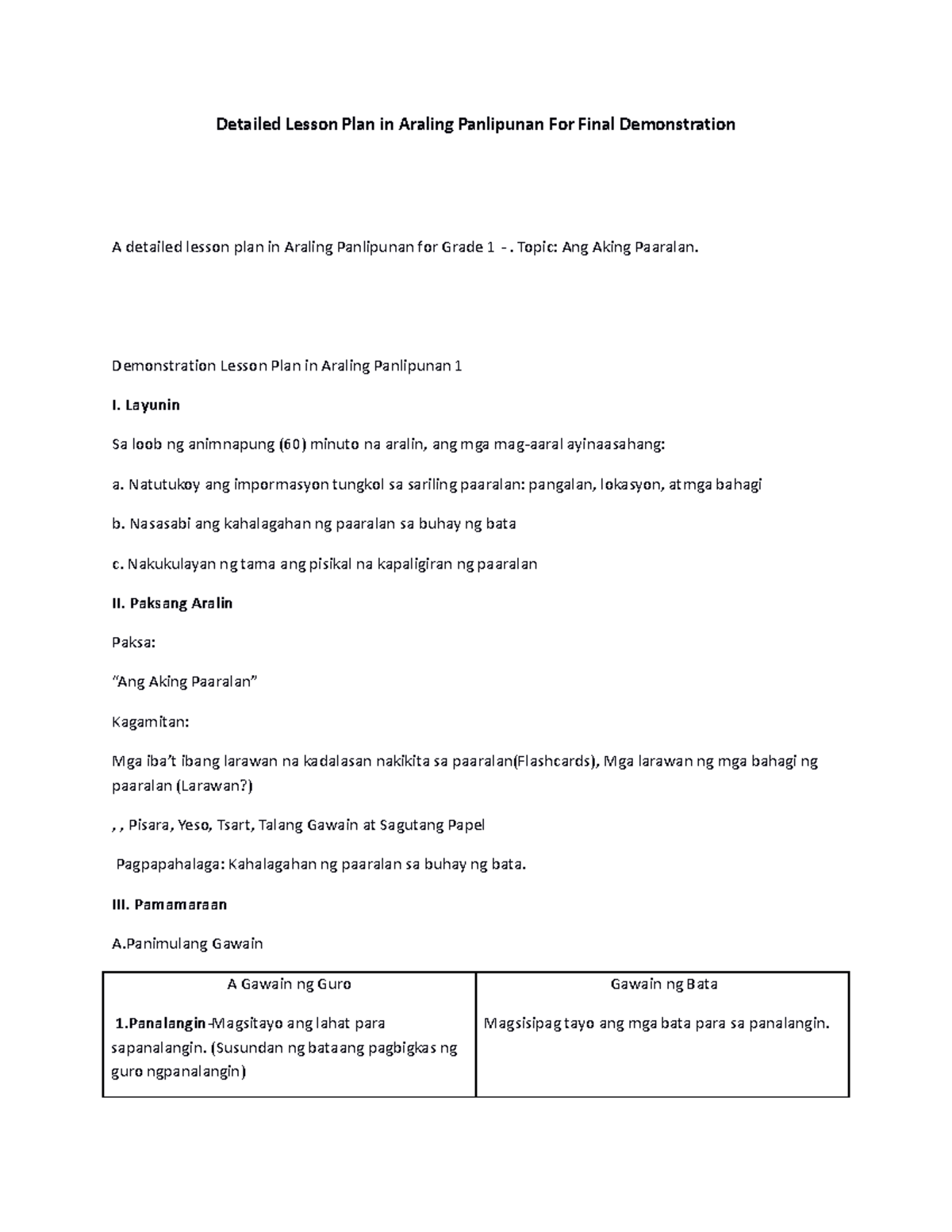 Detailed Lesson Plan-WPS Office 020451: Ang Aking Paaralan - Studocu