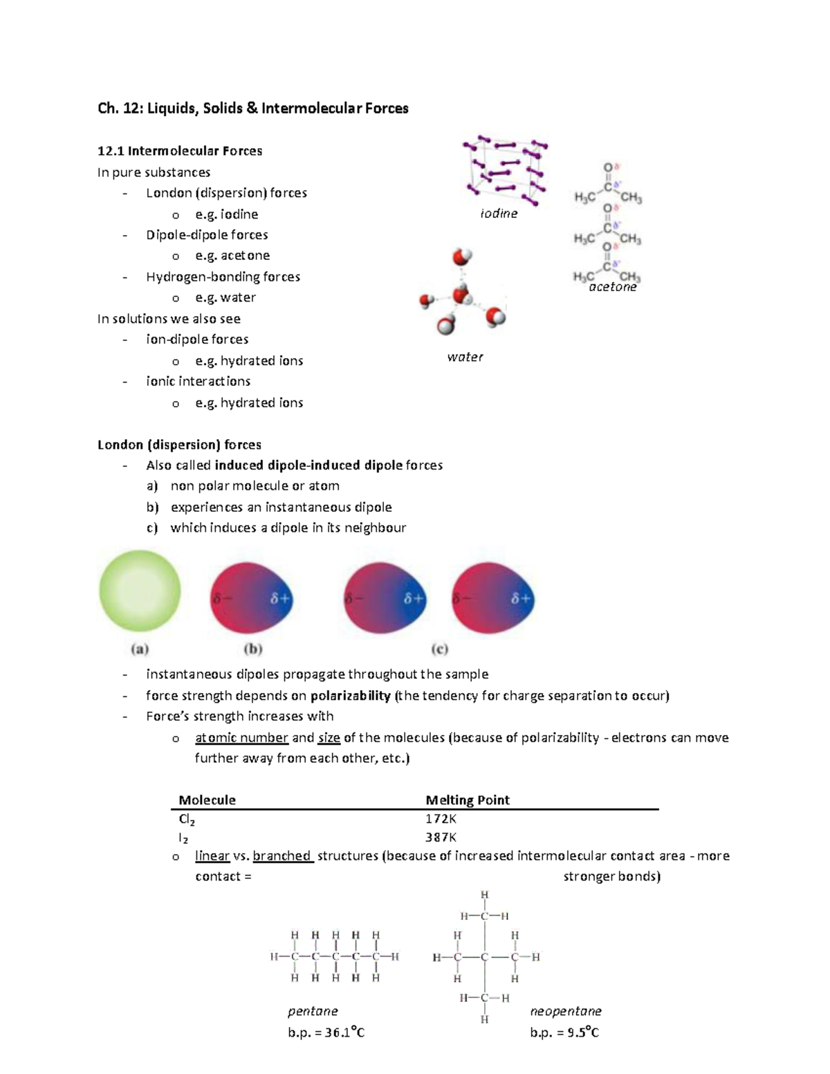 Unit 3 - Intermolecular Forces in Liquids and Solids: Key Concepts ...