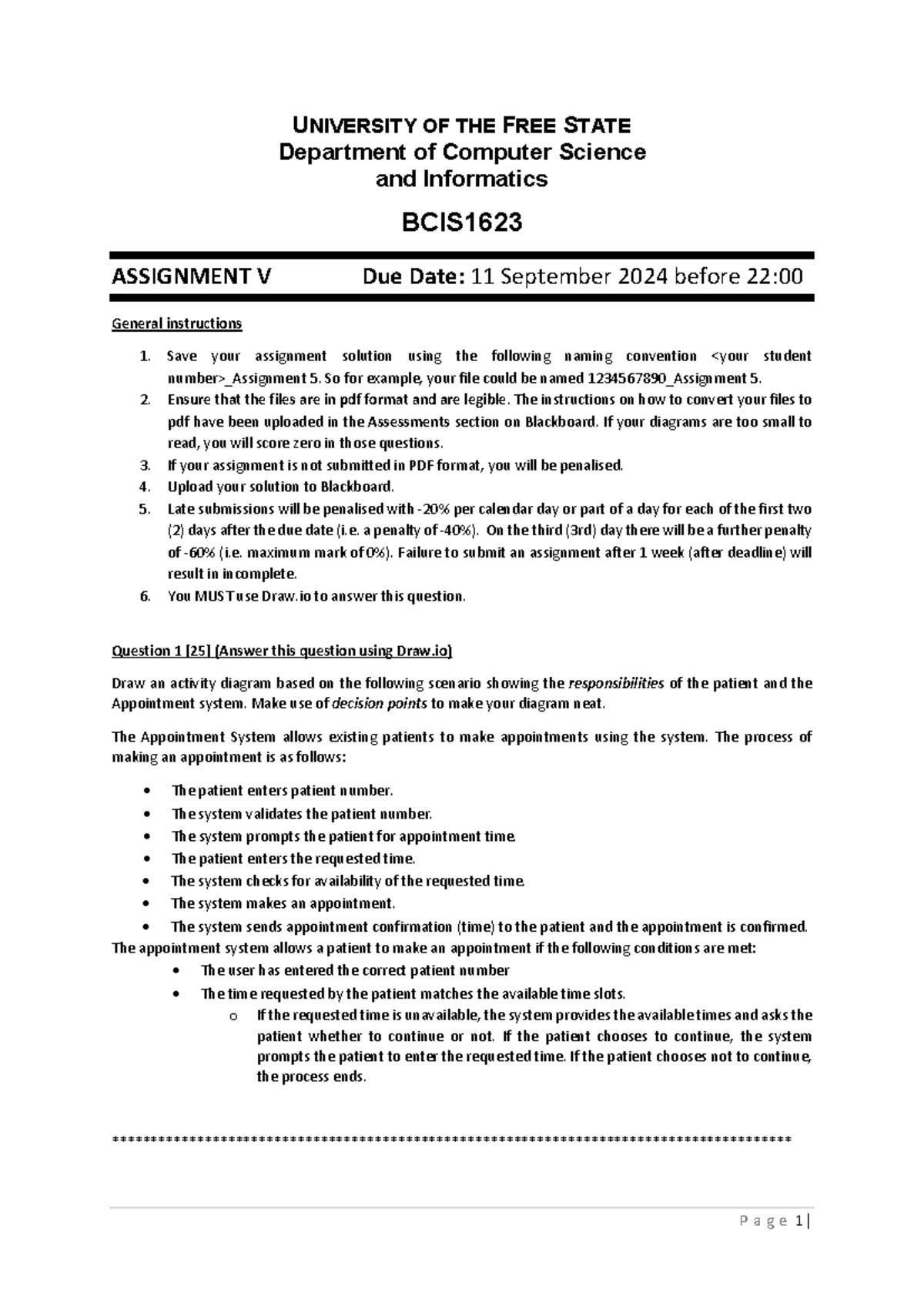 BCIS Assignment 5 2024 - Software Development Knowledge Test - Studocu
