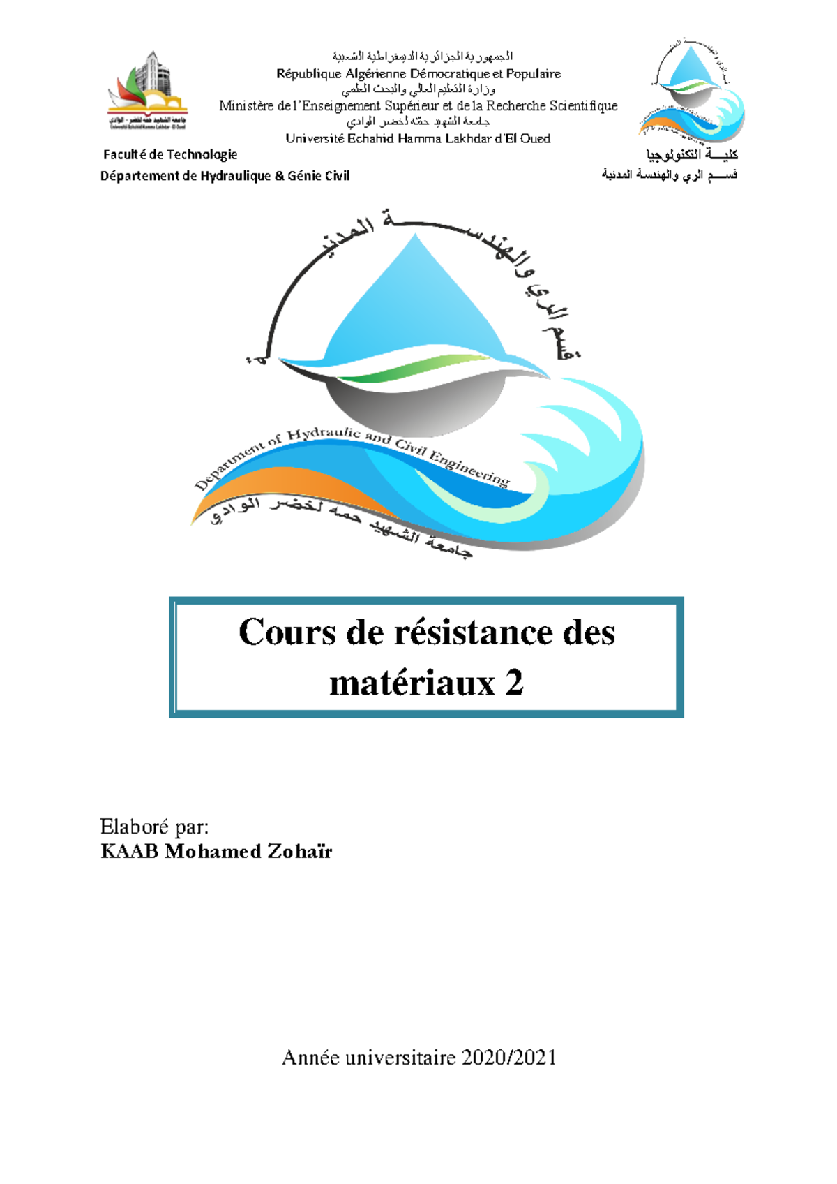 RDM2 Cours Complet de Résistance des Matériaux - Niveau 3ème Année ...