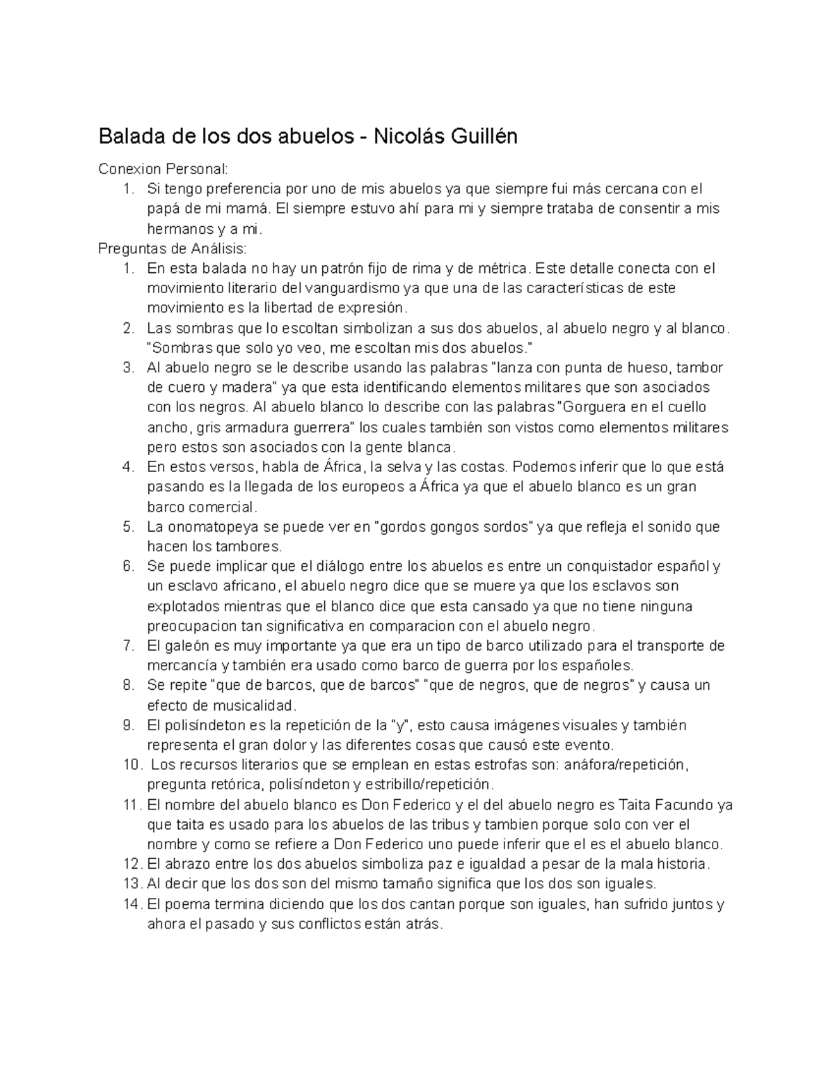 Balada de los dos Abuelos - Si tengo preferencia por uno de mis abuelos ...