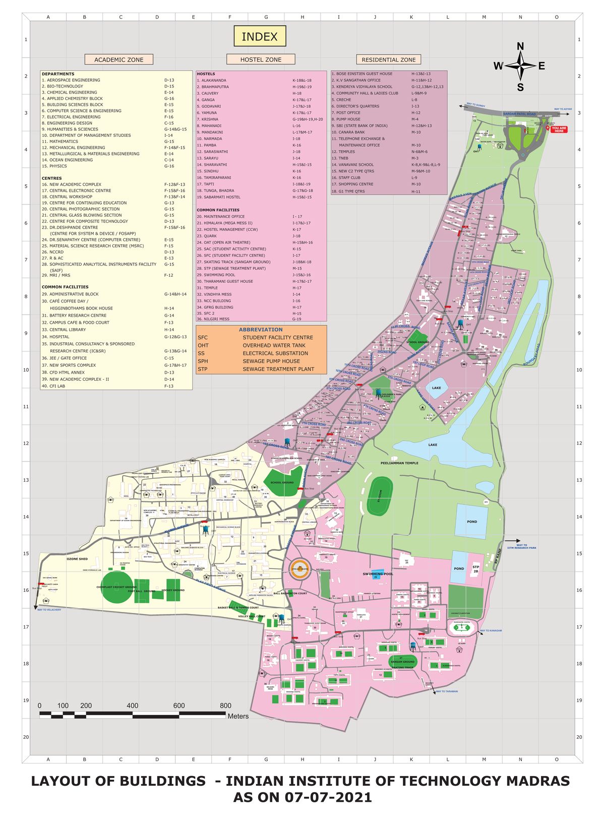 IITM Campus Map Overview: Facilities and Hostels Layout - Studocu