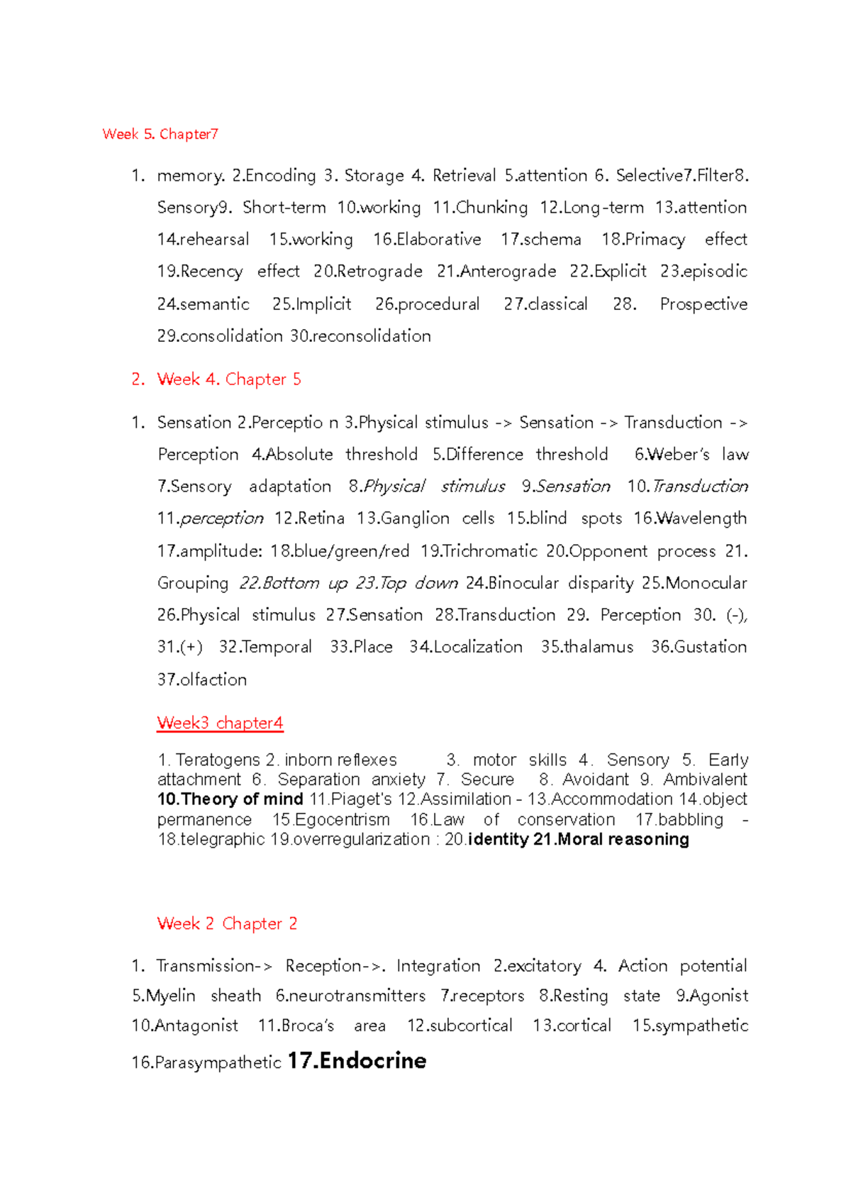 Psychology 101: Week 5 - Memory Concepts and Processes - Studocu