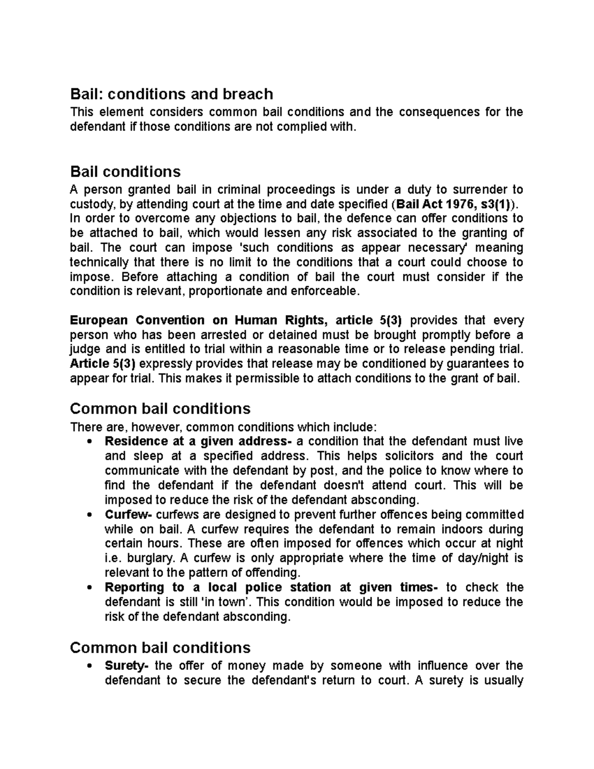 Bail Conditions and Breach: Understanding Legal Obligations and Risks ...
