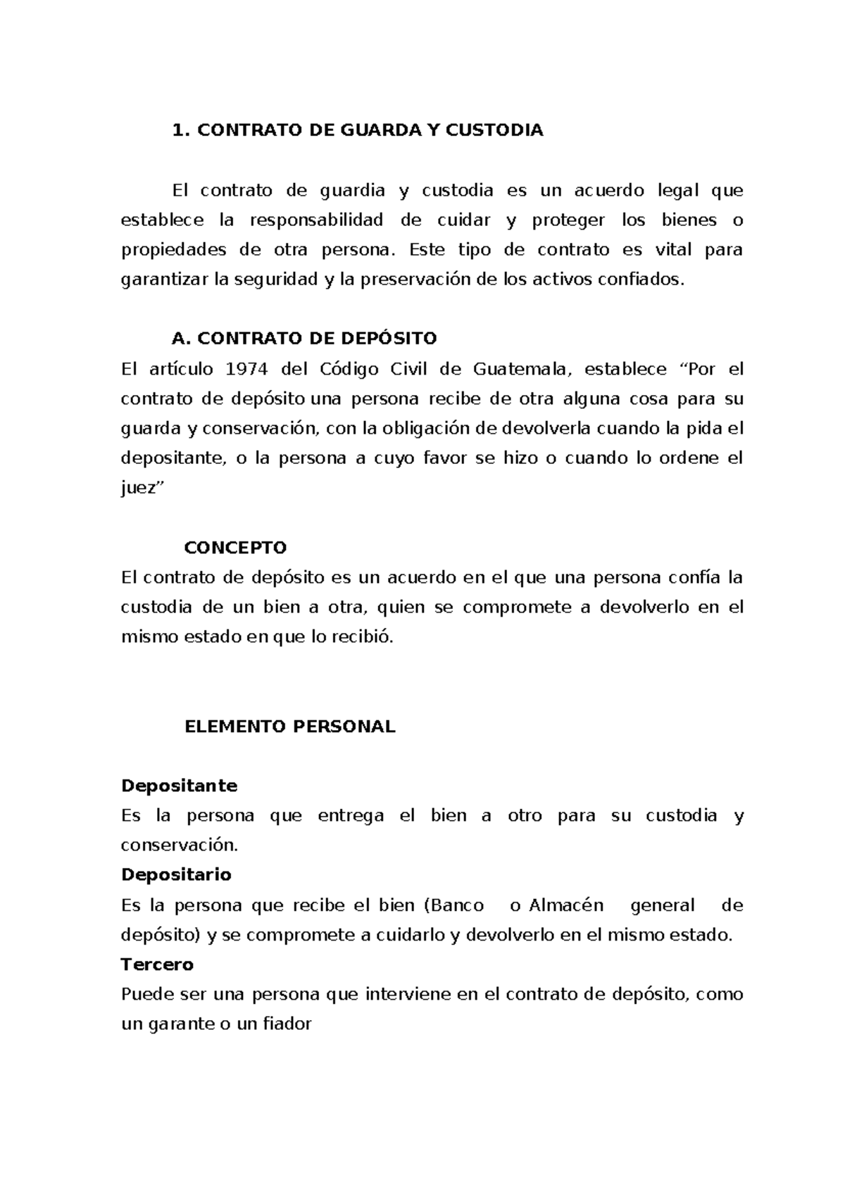 Contrato de Guarda y Custodia: Análisis y Efectos Jurídicos - Studocu