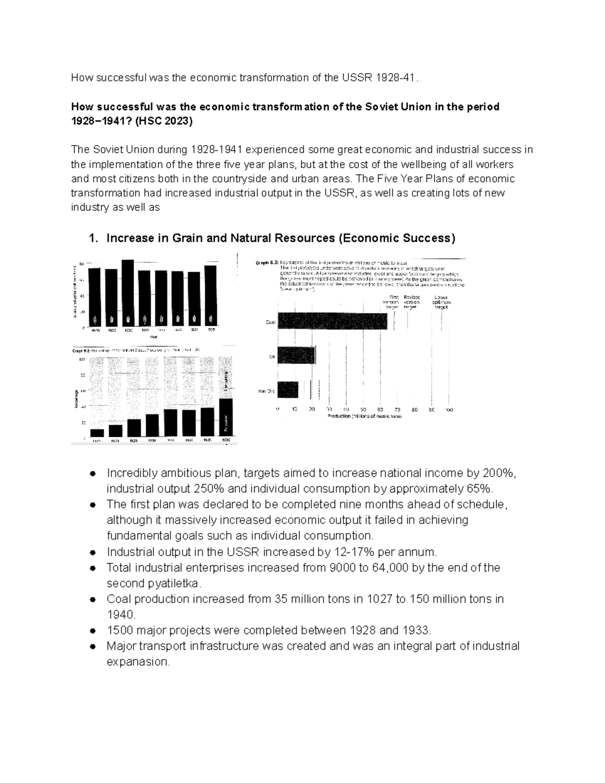 Economic Transformation of the USSR 1928-1941: Successes & Failures ...