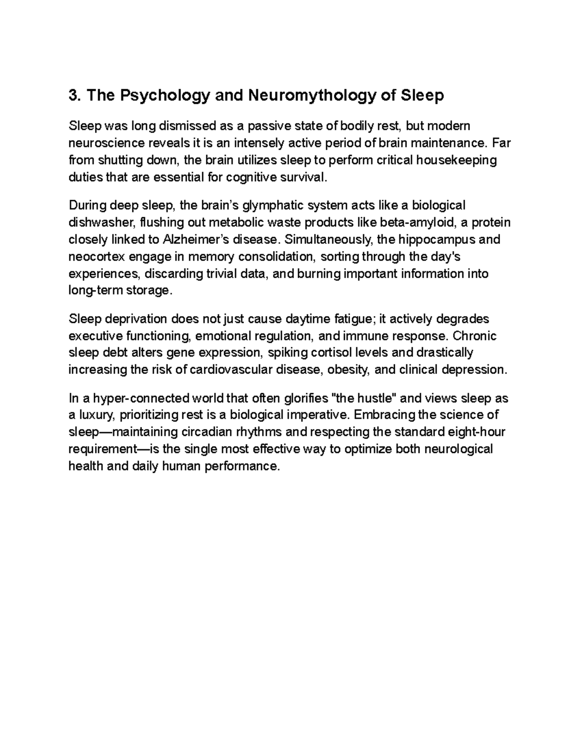 3. The Psychology and Neuromythology of Sleep: Insights on Rest - Studocu