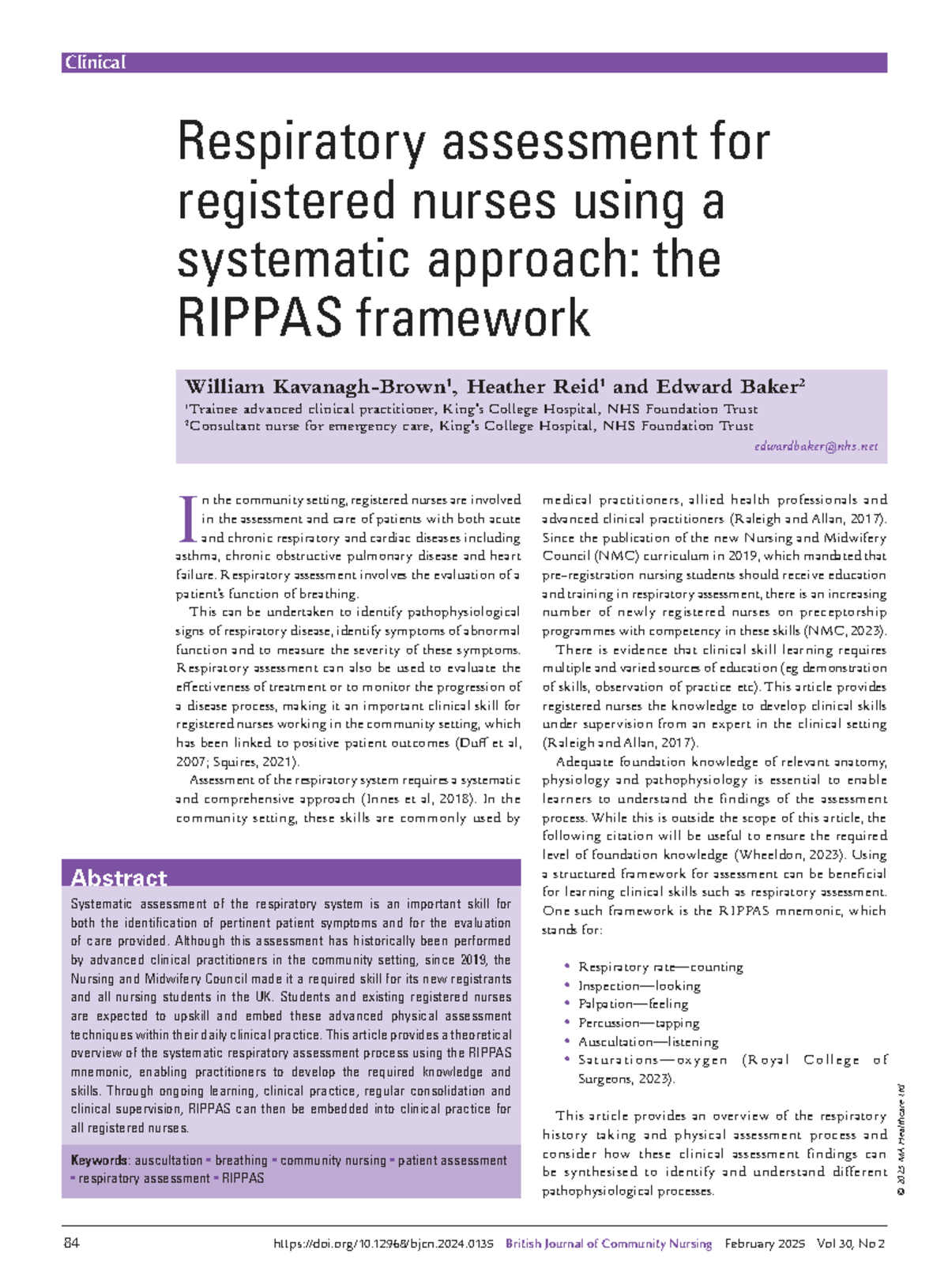 Respiratory Assessment for Registered Nurses: RIPPAS Framework Overview ...