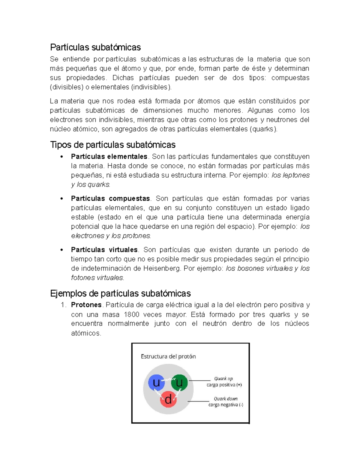 Estudio sobre Partículas Subatómicas: Tipos y Ejemplos en Física - Studocu