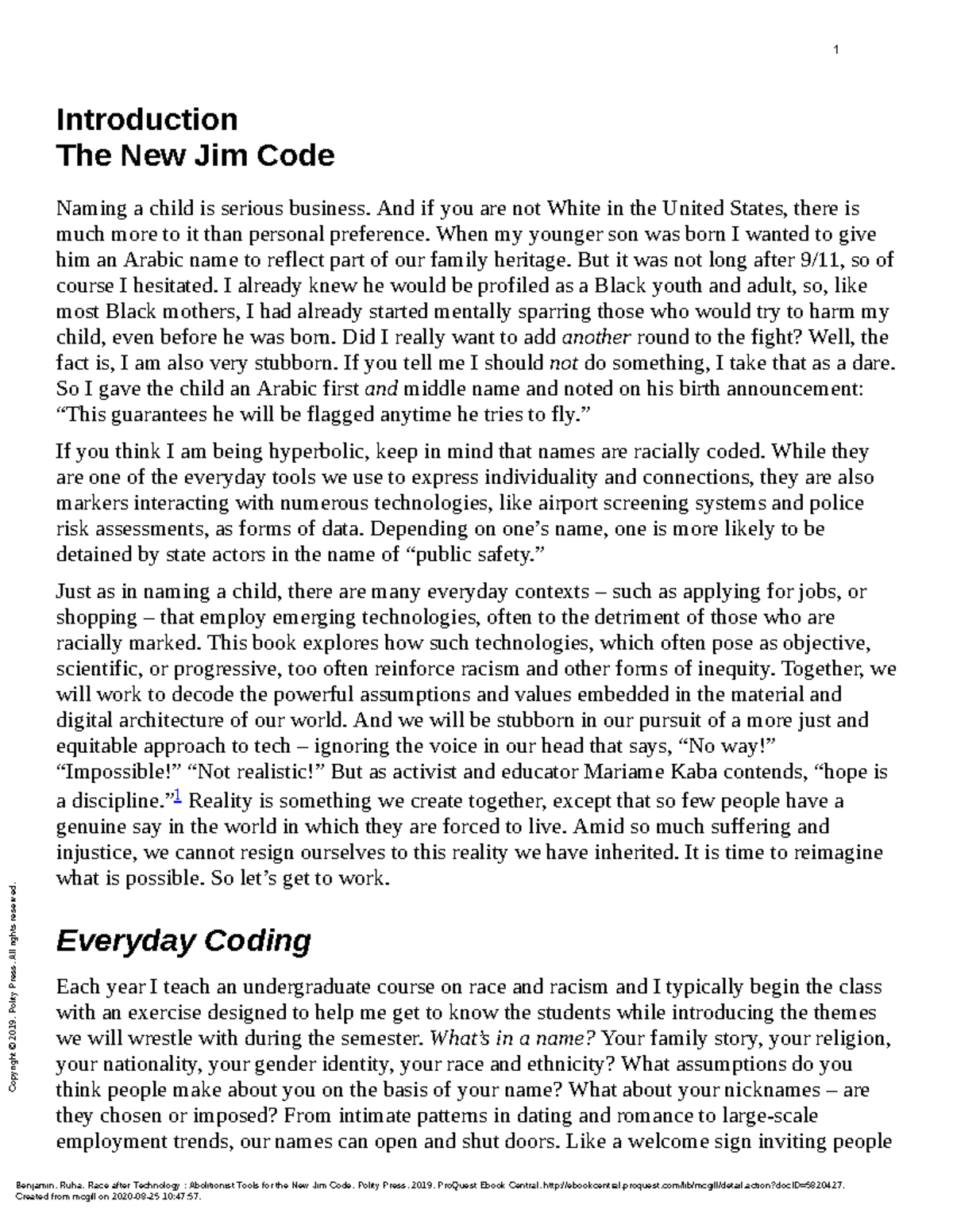 Understanding the New Jim Code: Tech, Race, and Society Insights - Studocu