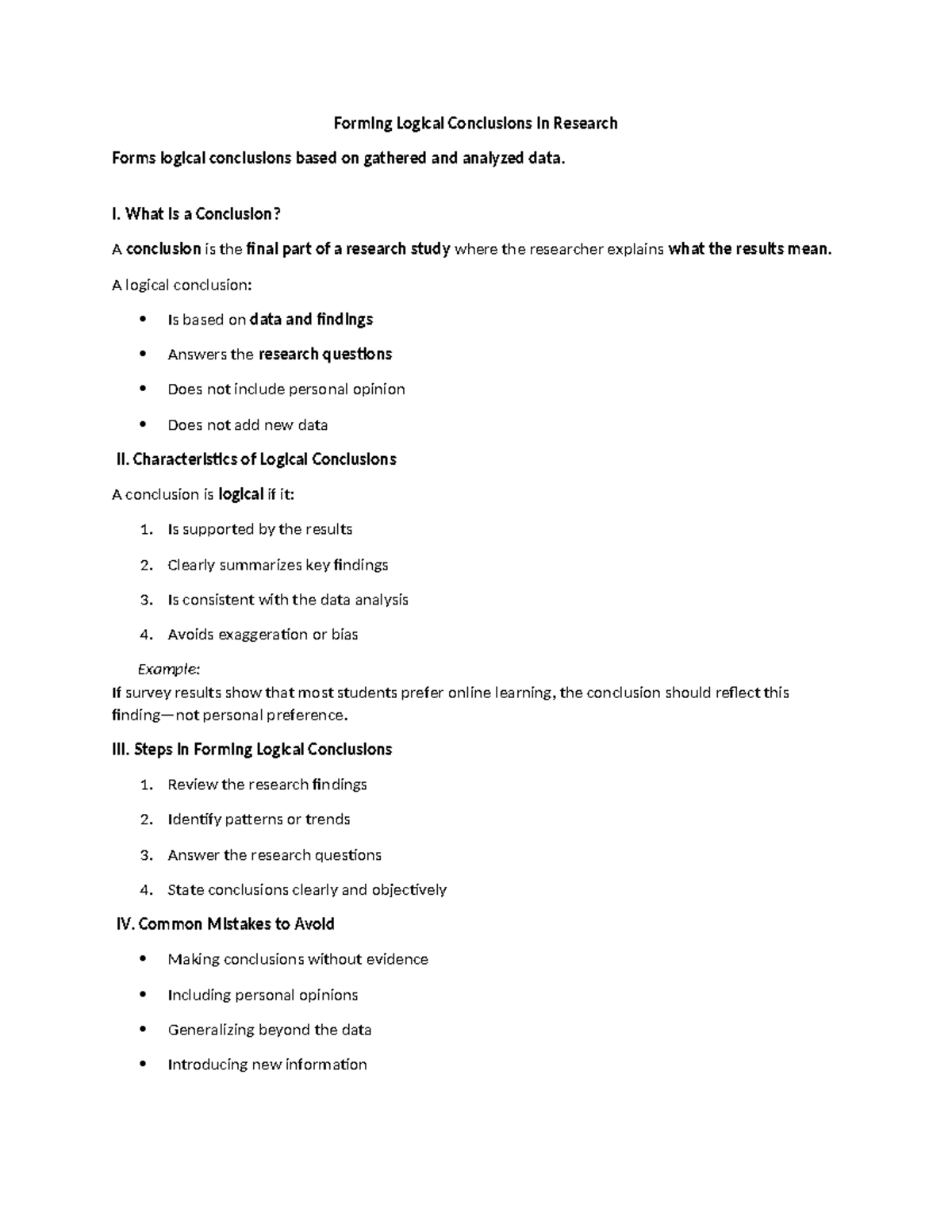 3. Forming Logical Conclusions in Research: Key Concepts & Quiz - Studocu