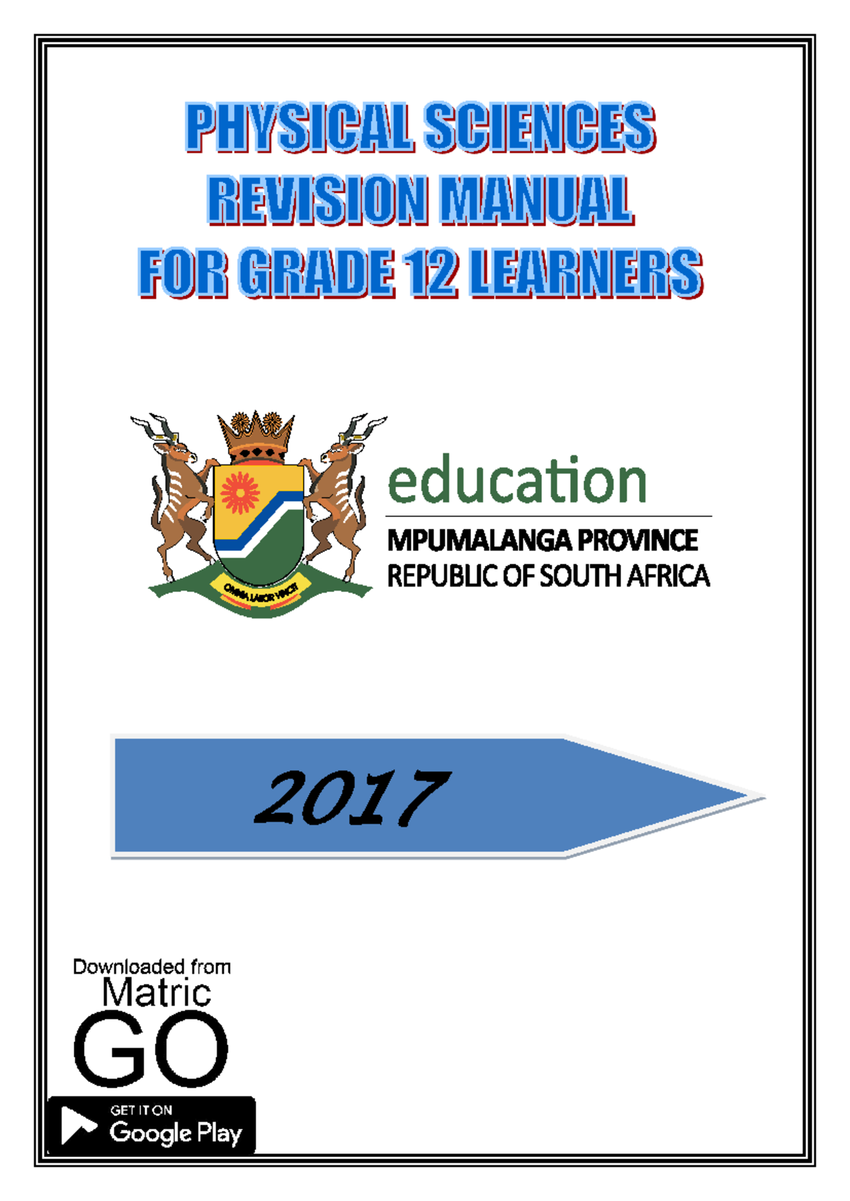**Grade 12 Physical Sciences Revision Guide (2017): Easy Study Notes ...