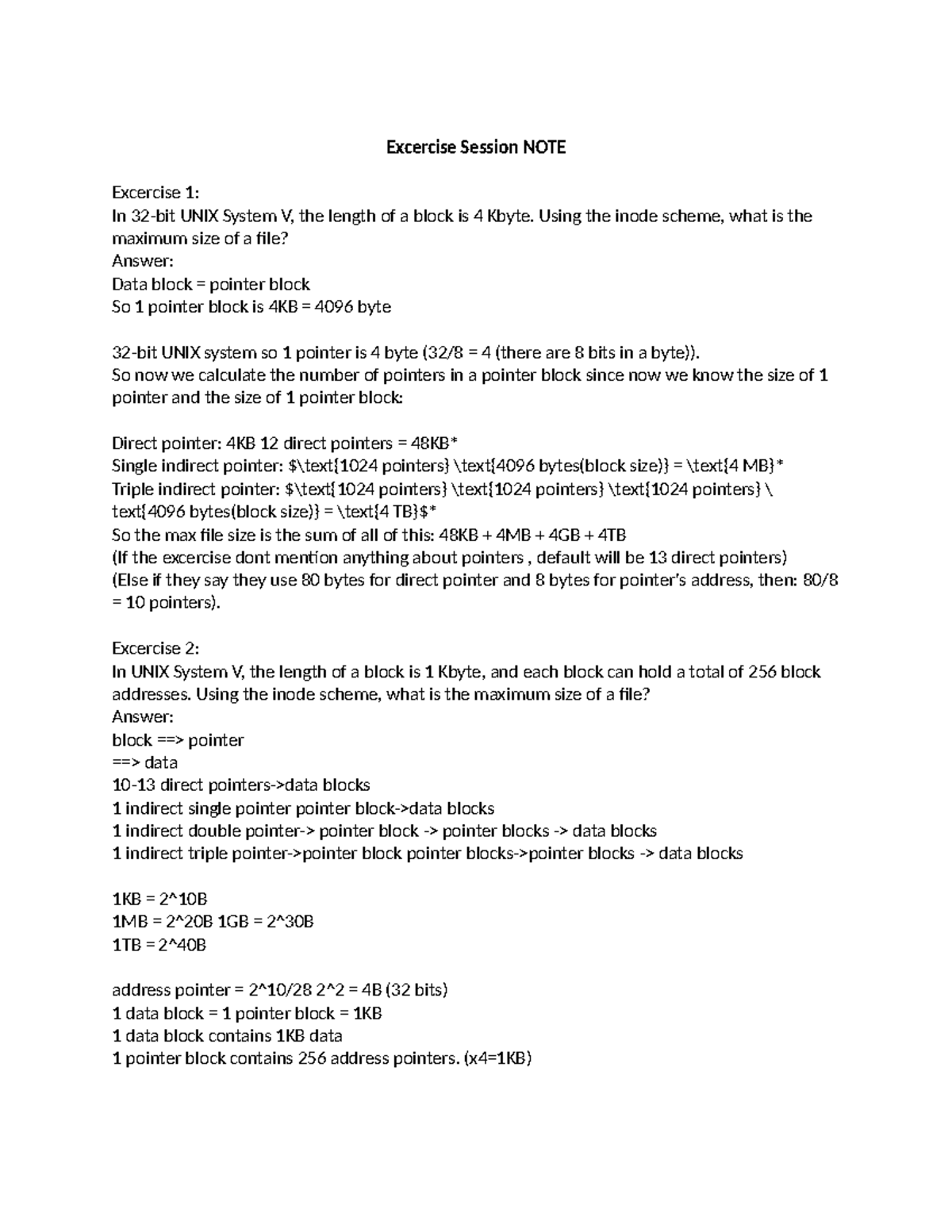 Practice materials NOTE - Excercise Session NOTE Excercise 1: In 32-bit ...