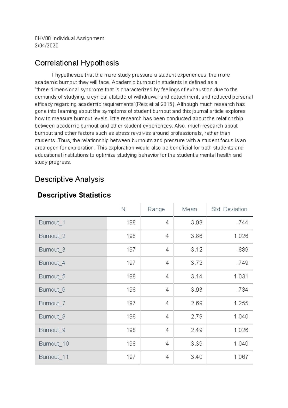 BRM 0HV00 Individual Assignment: Academic Burnout & Study Pressure Analysis - Studeersnel