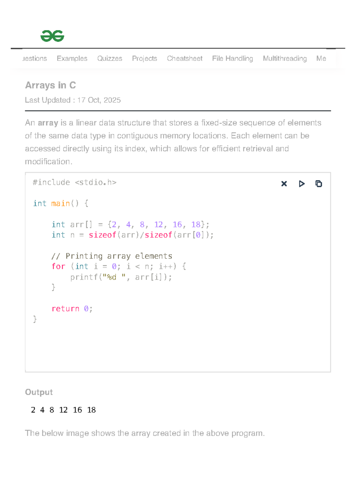 C Programming: Arrays - Concepts, Examples, and Practice - Studocu