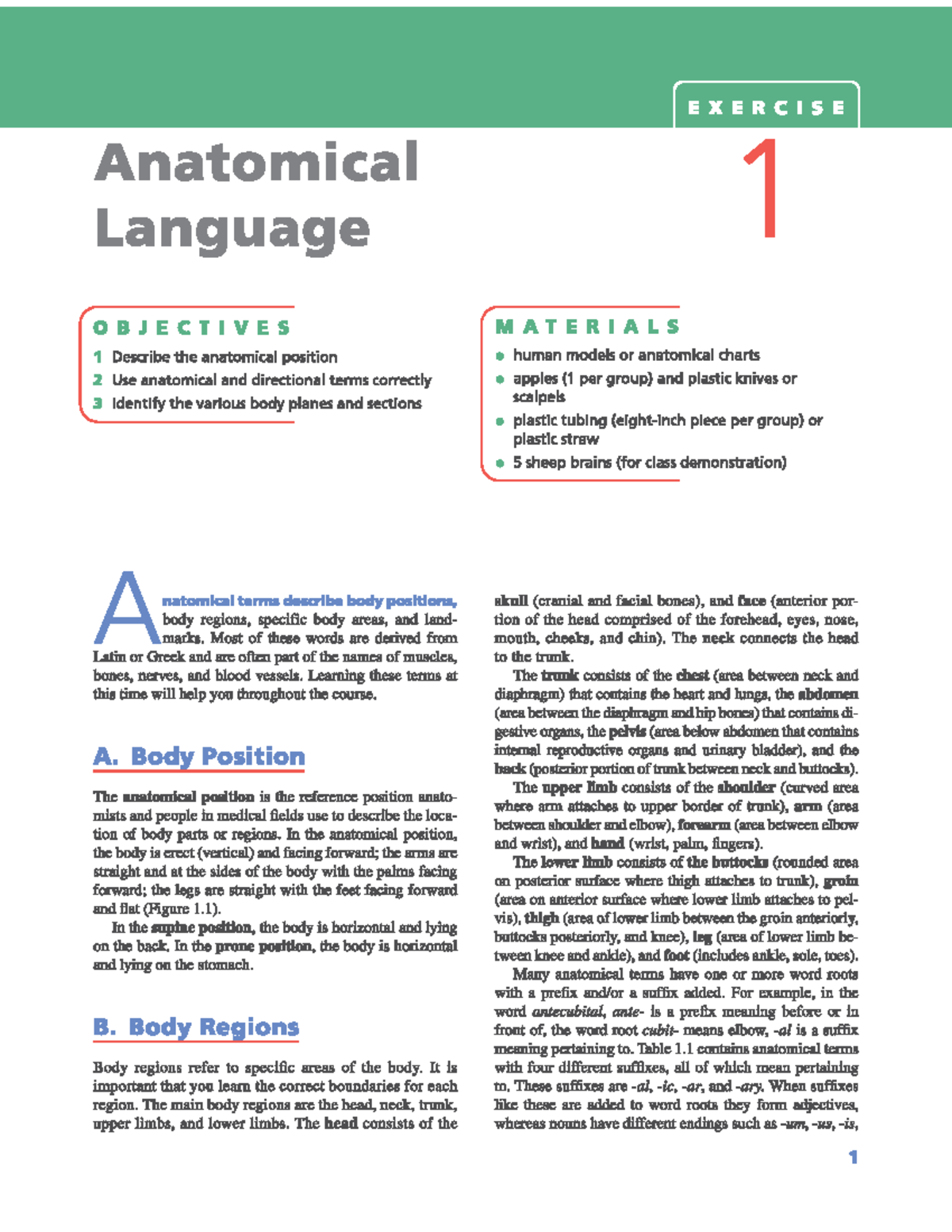 LAB ACTIVITY 1: Anatomical Language and Body Terms (Ana Phy) - Studocu