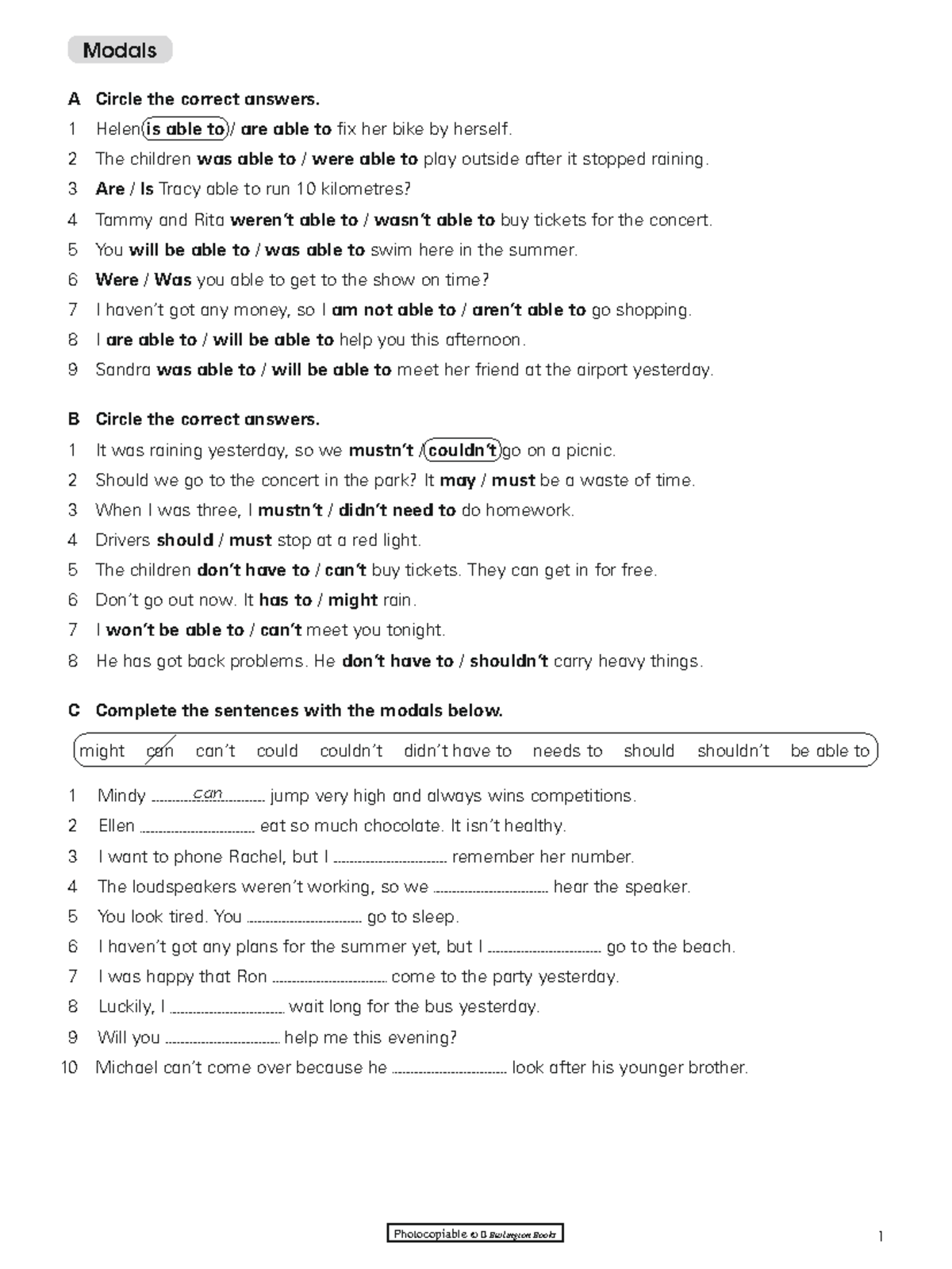 Grammar Modals Practice 4 18835 - Exercises and Answers - Studocu