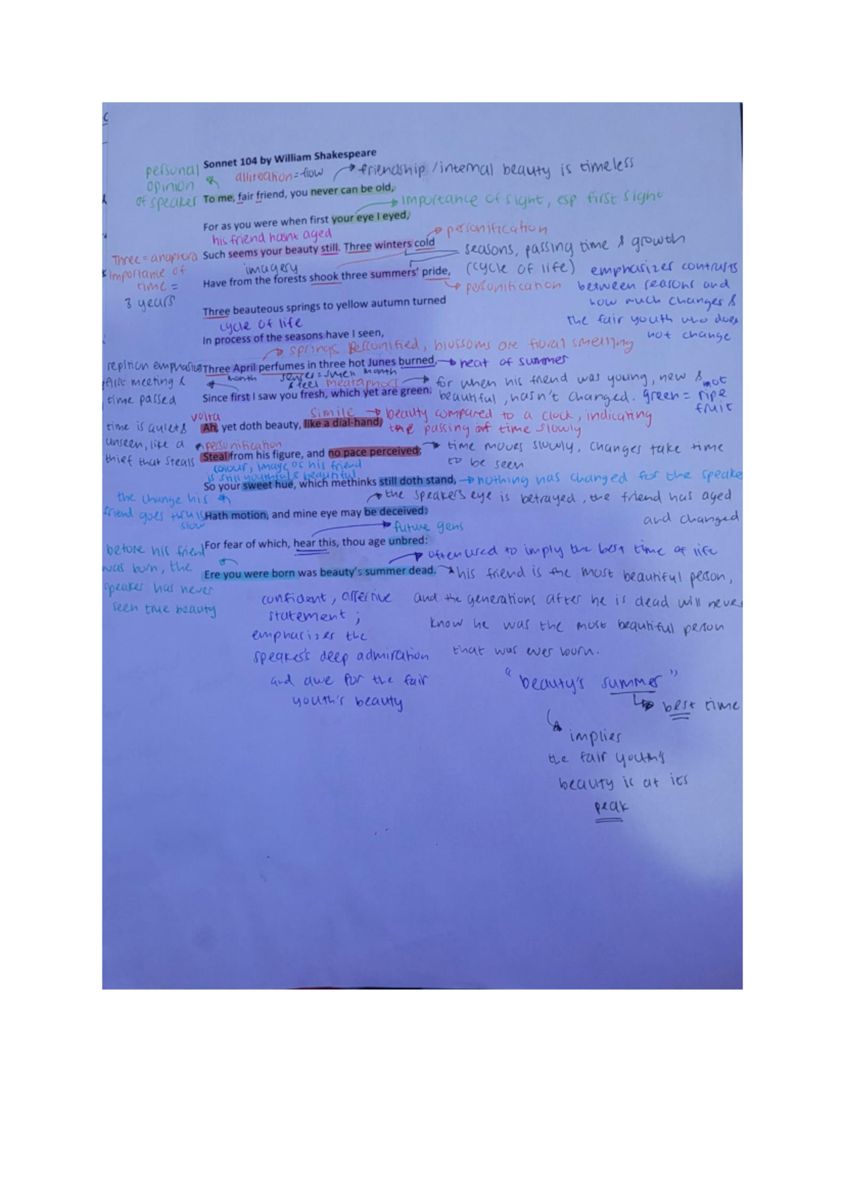 Sonnet 104 Analysis: Timeless Beauty and Friendship in Shakespeare ...