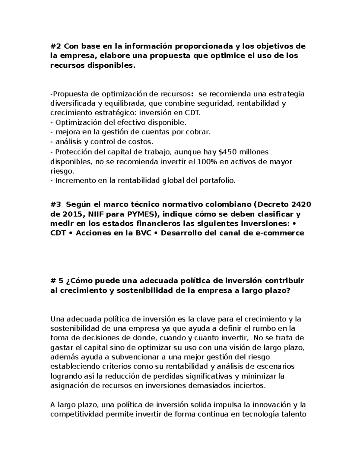 Caso de Estudio: Propuesta de Optimización de Recursos en CDT - Studocu