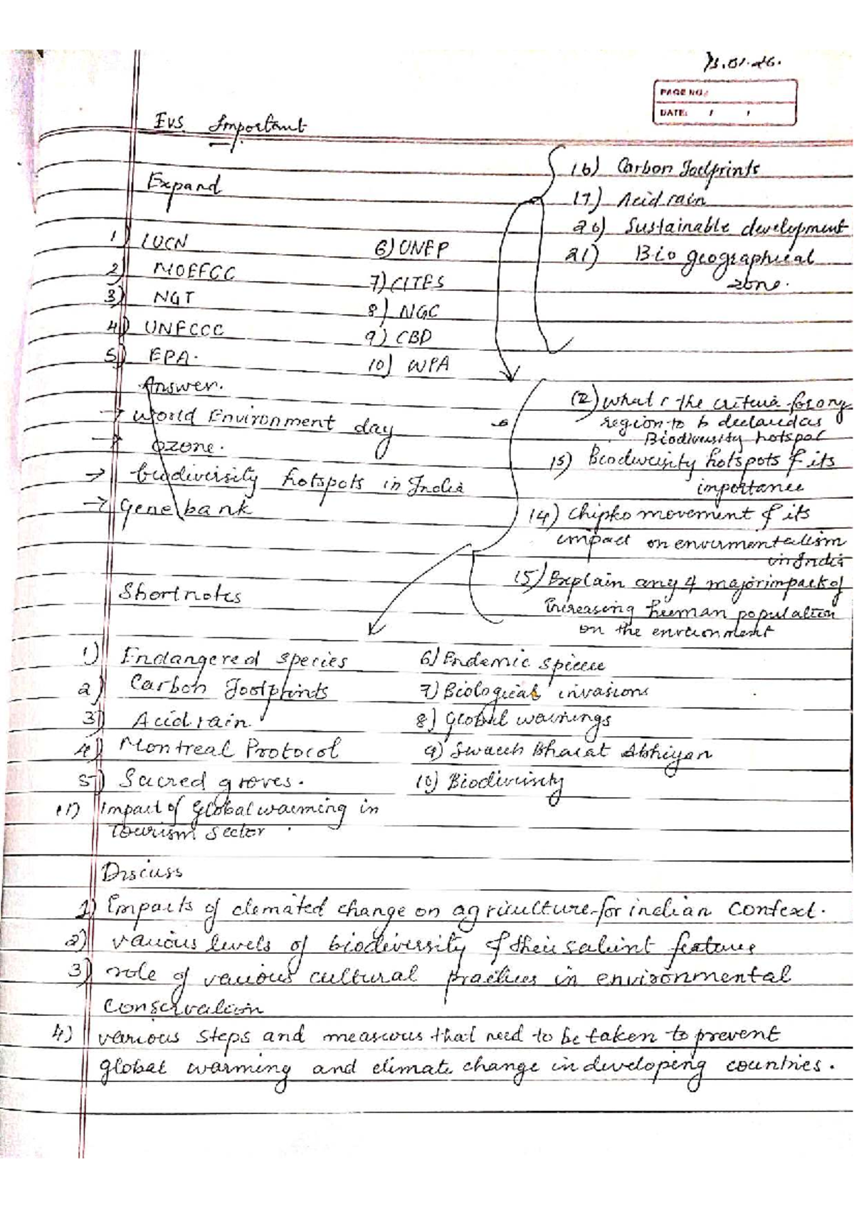 EVS 13.01: Key Topics in Environmental Science and Biodiversity - Studocu