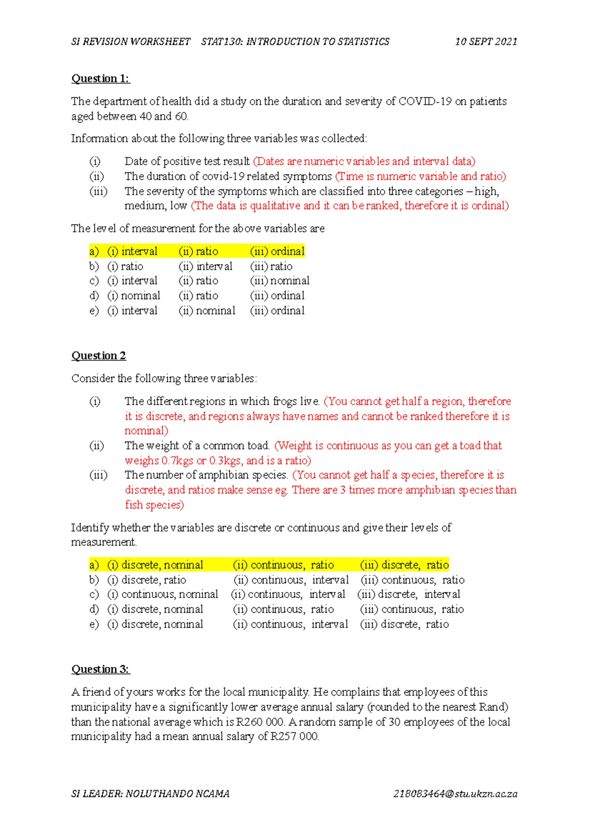 2024 STAT130 S1 Test 2 - Introduction to Statistics Questions ...