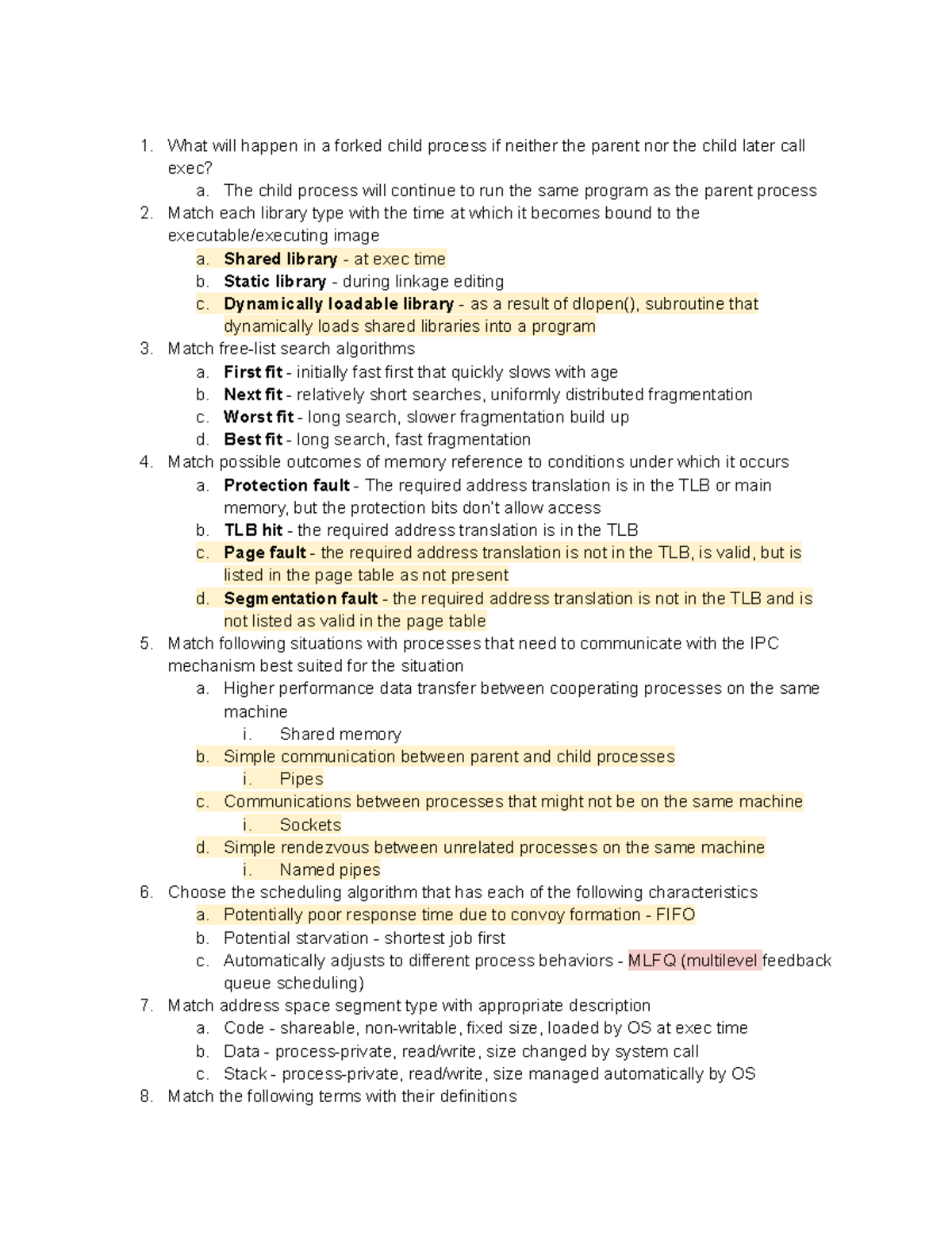 Operating Systems Sample Midterm Review Notes (CS101) - What will ...