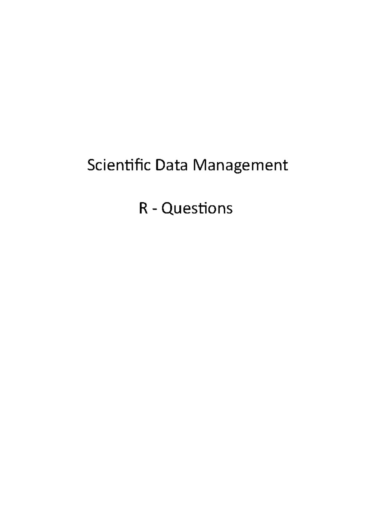 R - Qusetions - Important R Problems to solve - Scientific Data ...