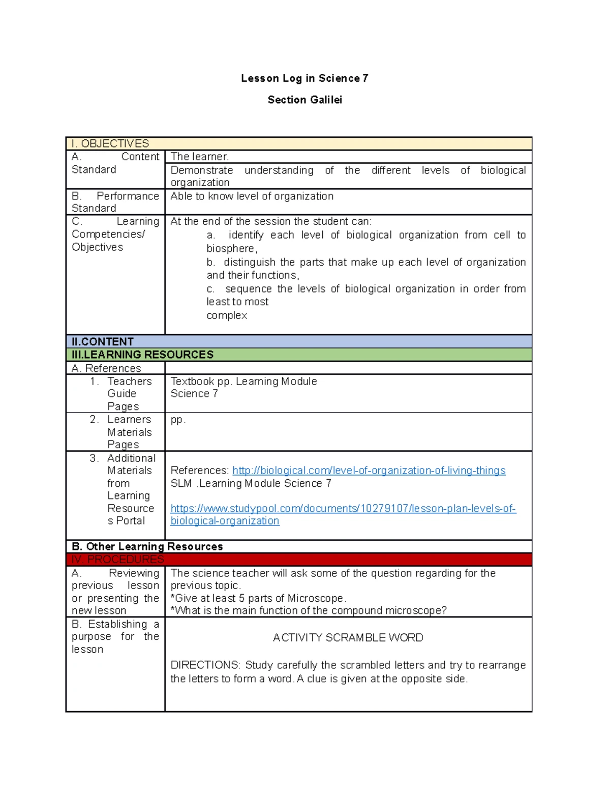 7Es Lesson Plan Format for Effective Teaching Strategies - Studocu