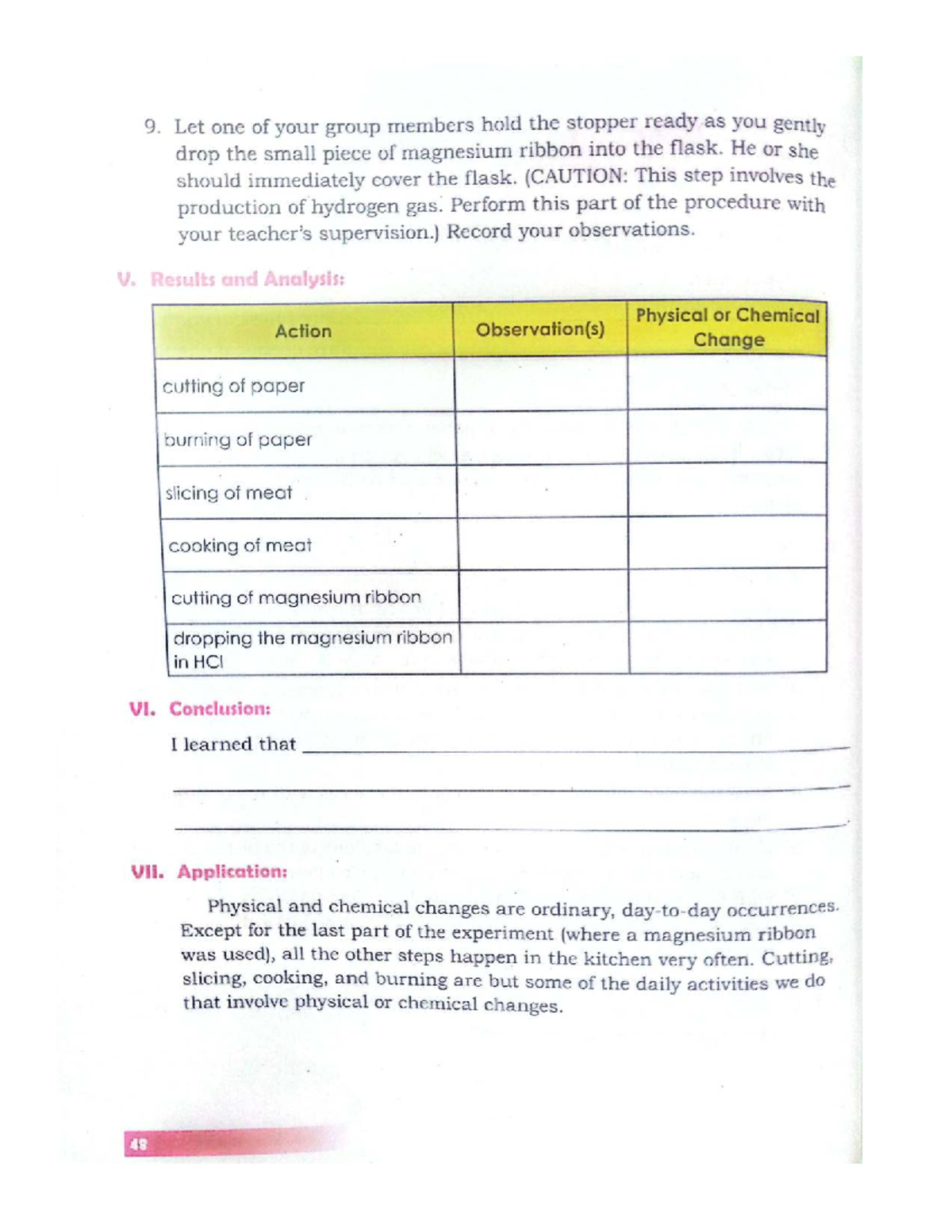 Grade 5 Science: Understanding Physical and Chemical Changes - Studocu