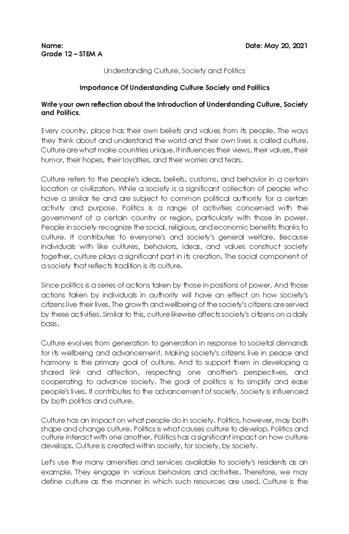 WEEK1 - DLL Week 1 - GRADE 12 DAILY LESSON LOG School Grade Level 12 ...