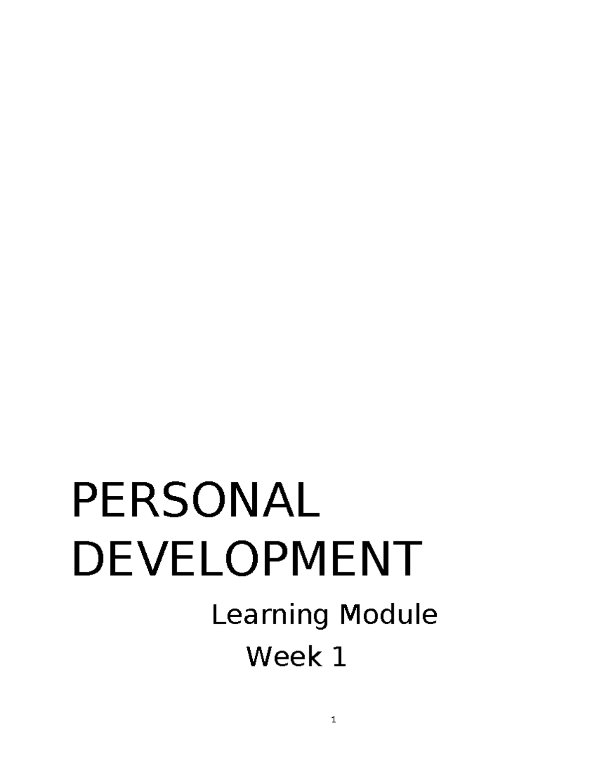 Module 1: Understanding Oneself - Personal Development Insights - Studocu