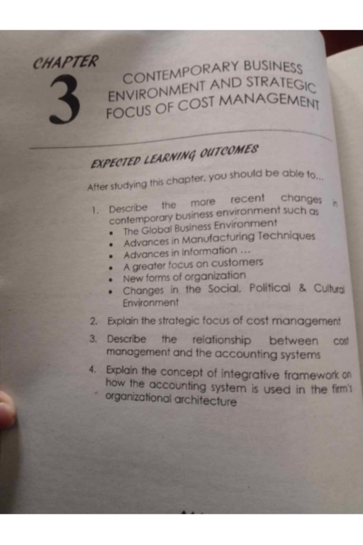 Chapter 3 Strategic Cost Management - CHAPTER 3 ENVIRONMENT AND STRATEGIC CONTEMPORARY BUSINESS ...