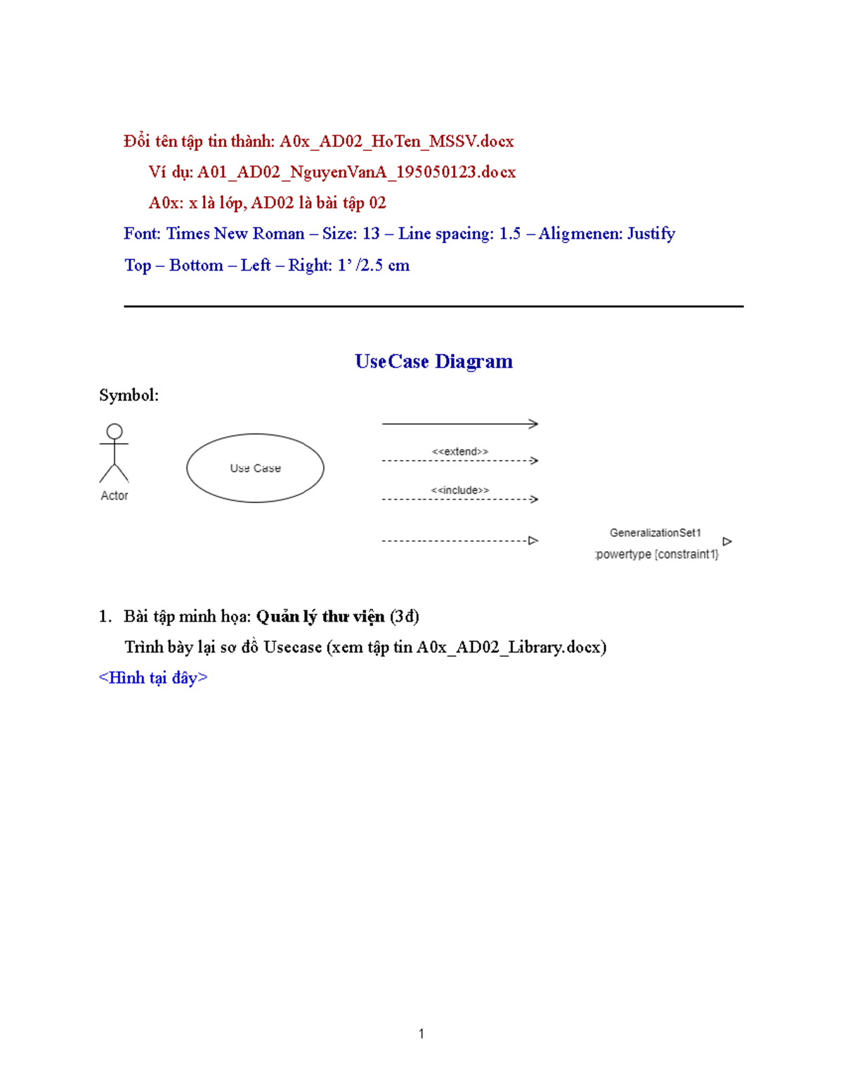 AD02-vẽ use case - Đổi tên tập tin thành: A0x_AD02_HoTen_MSSV Ví dụ ...