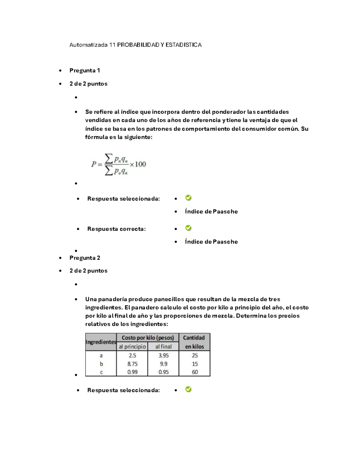 Automatizada 11: Preguntas de Probabilidad y Estadística - Studocu