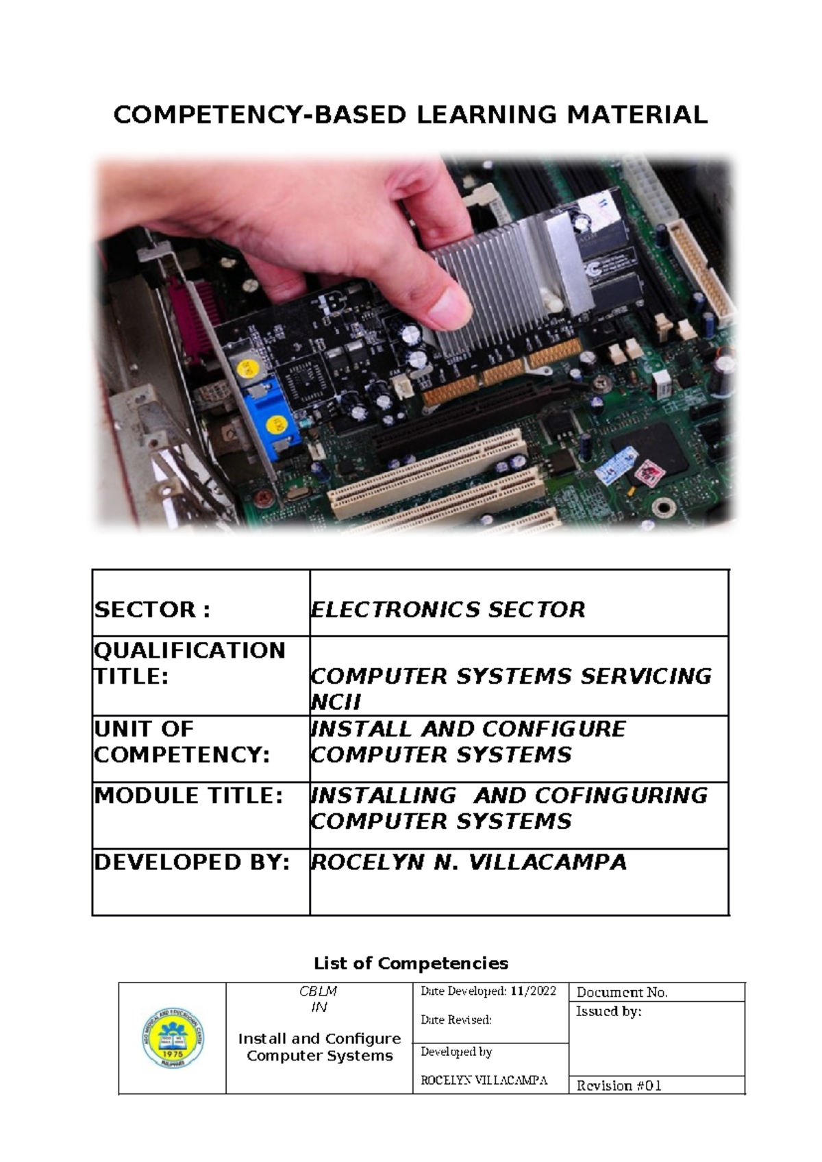 Villacampa-CBLM-13 - TRAINERS METHODOLOGY - COMPETENCY-BASED LEARNING MATERIAL SECTOR ...