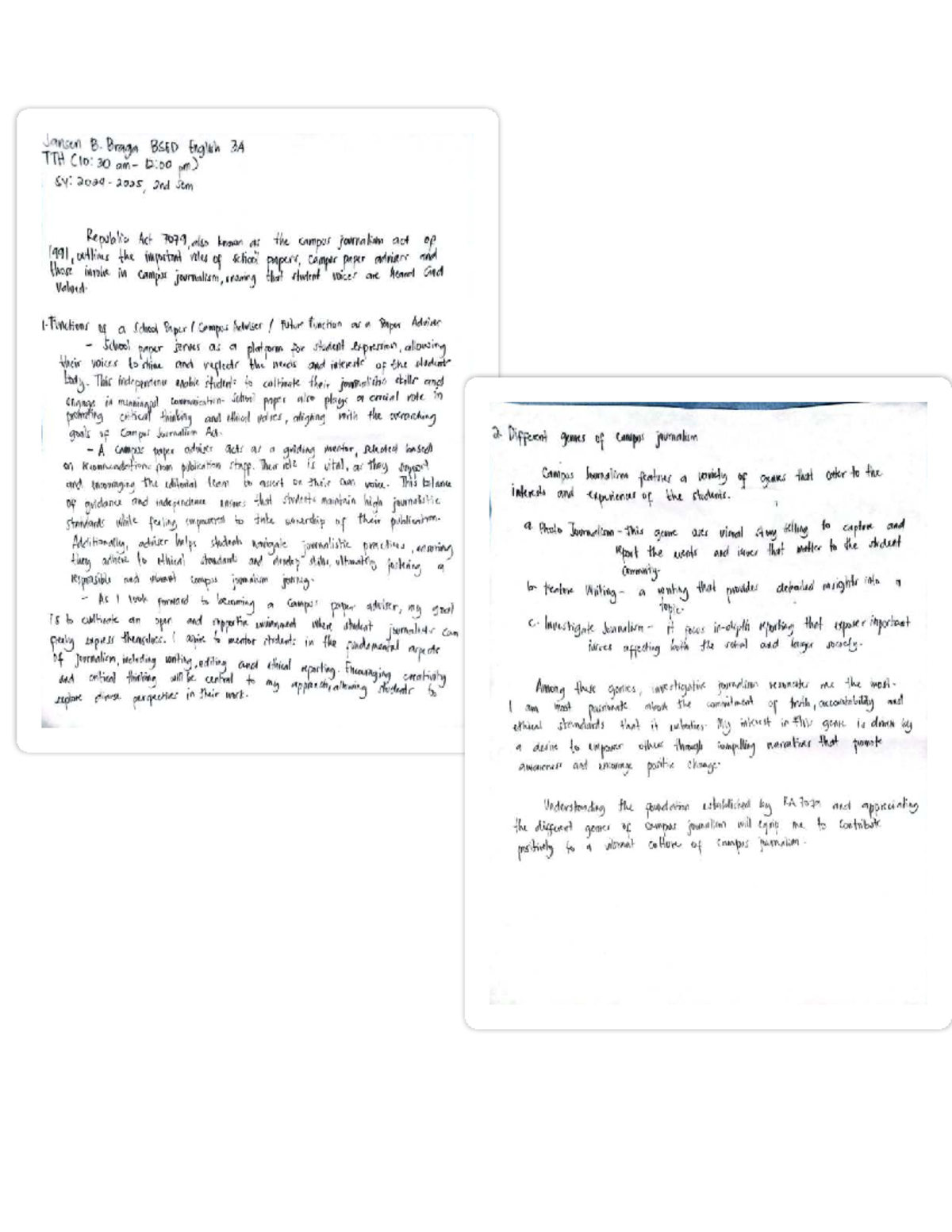 BSED English 3A TTH: Insights on RA 7079 & Campus Journalism Roles ...