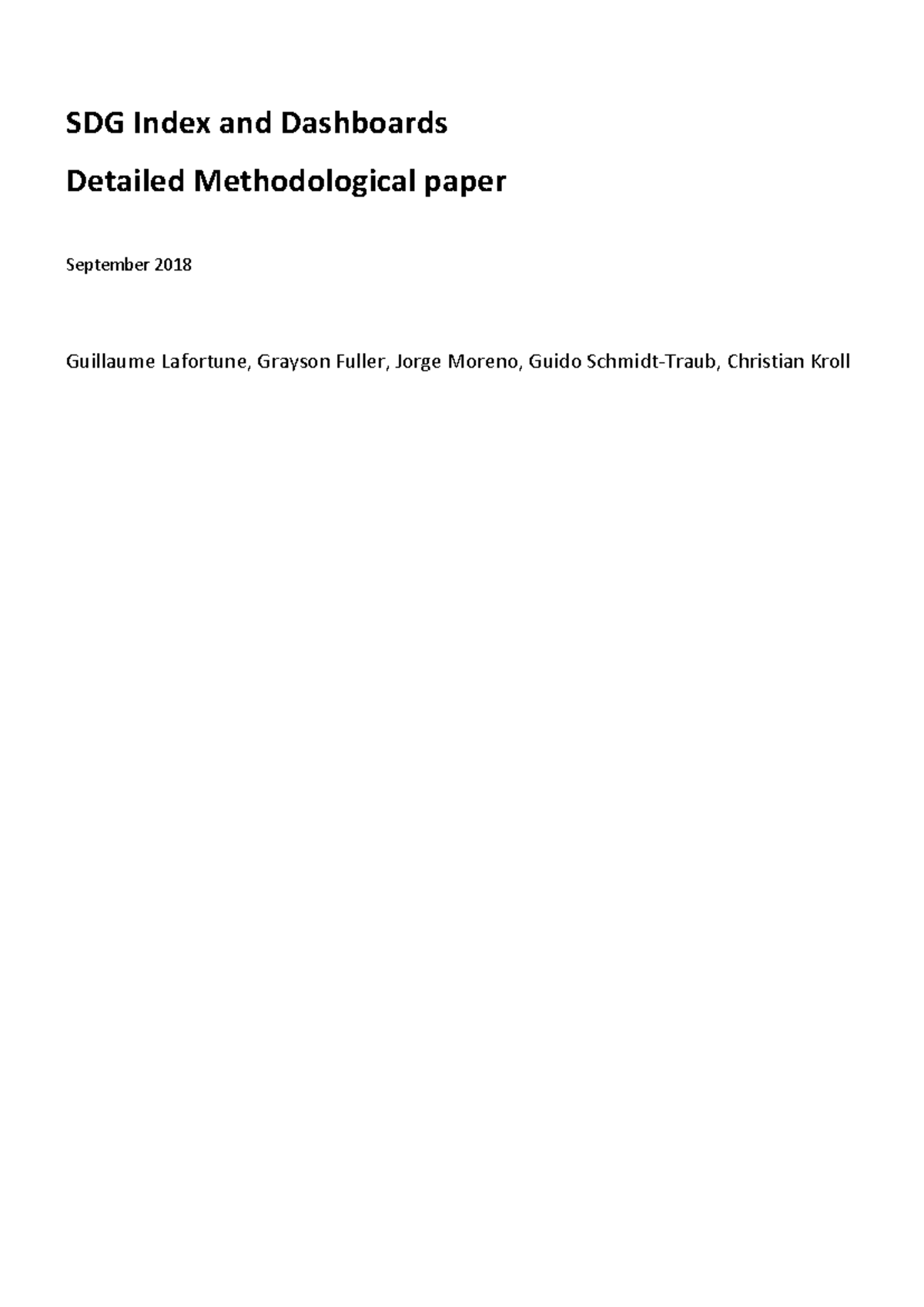 2018 Global SDG Index & Dashboards Methodology Overview - Studocu